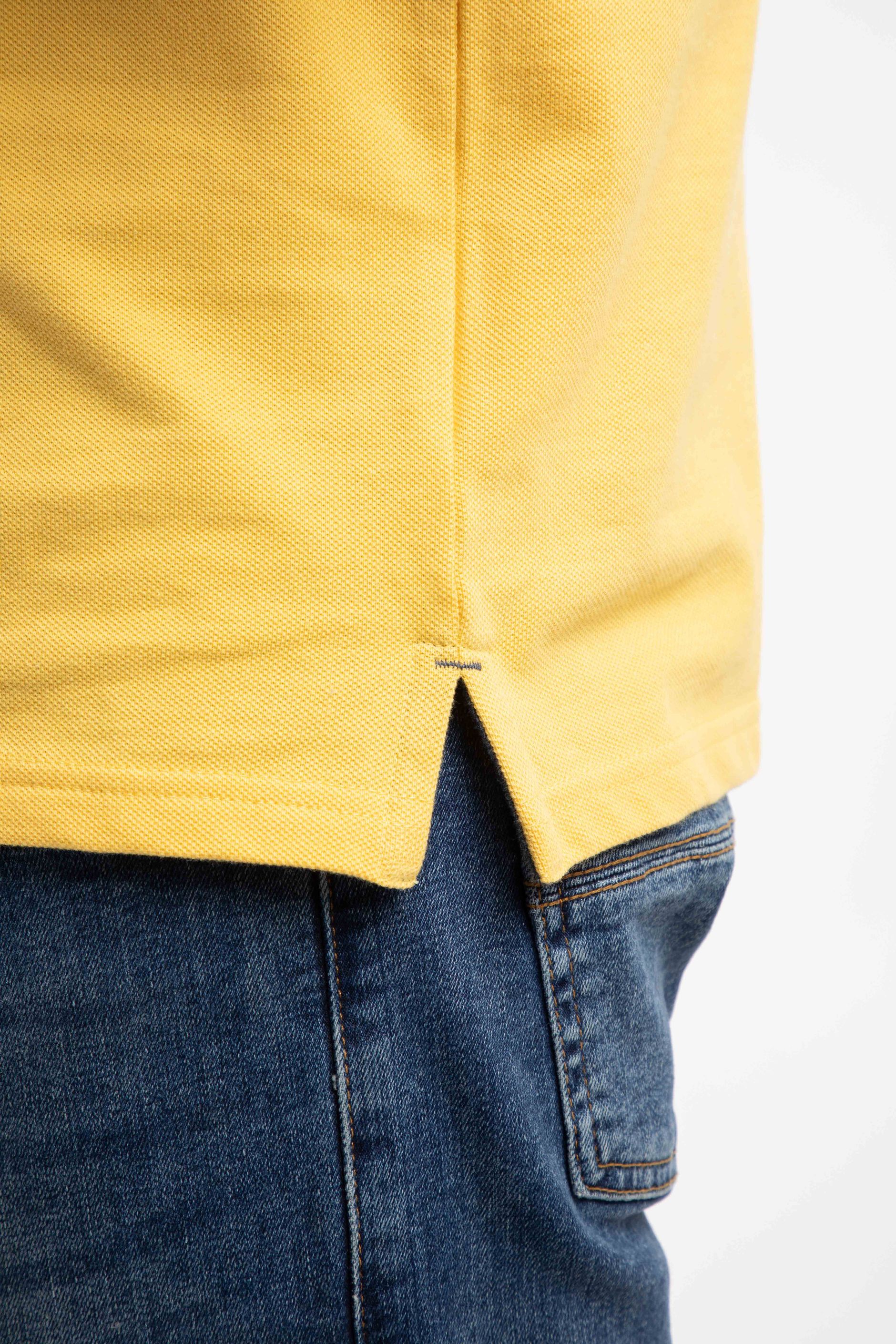 Miles Organic Cotton Pique Polo Lemon | Weird Fish