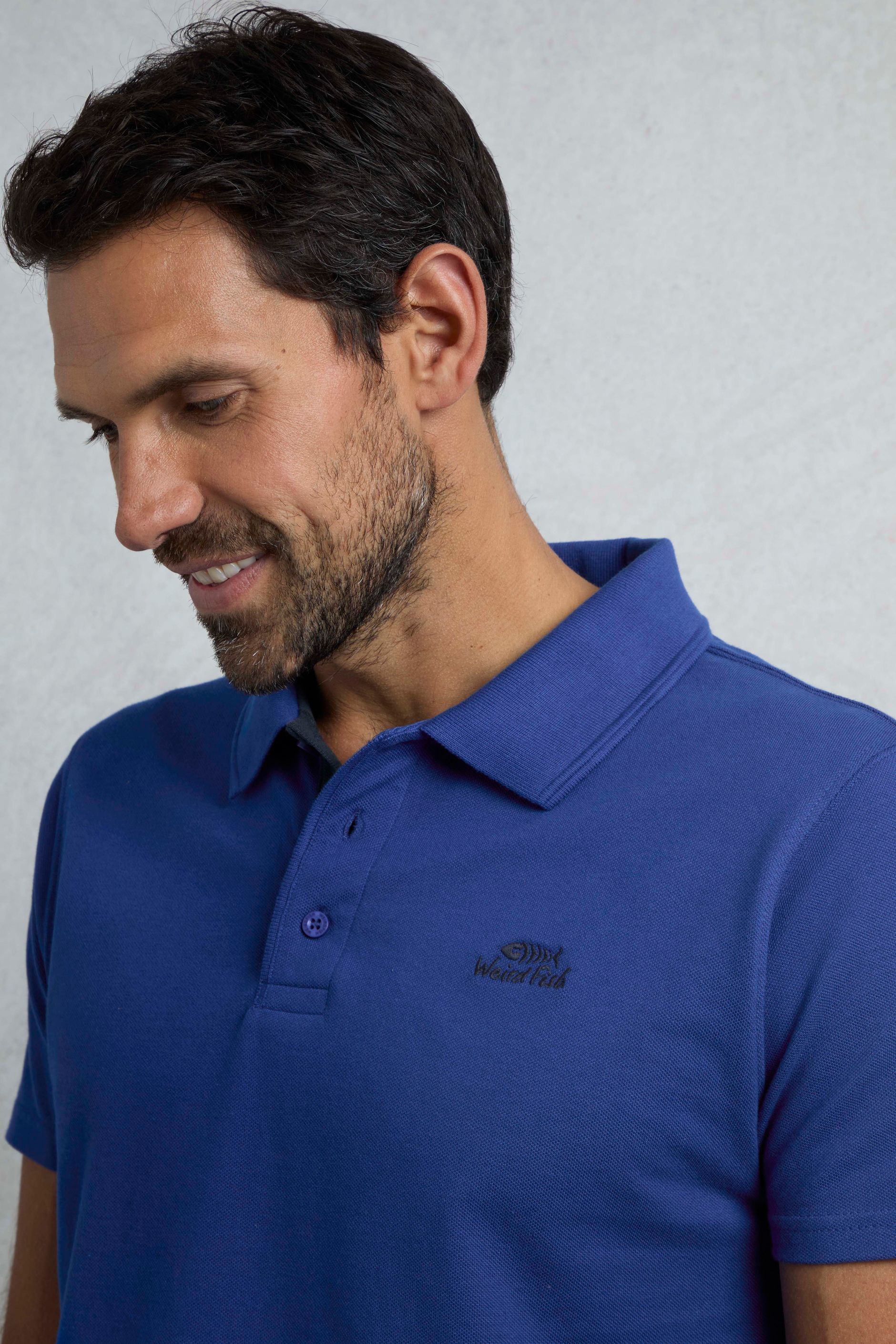 Miles Organic Cotton Pique Polo Cobalt Blue | Weird Fish