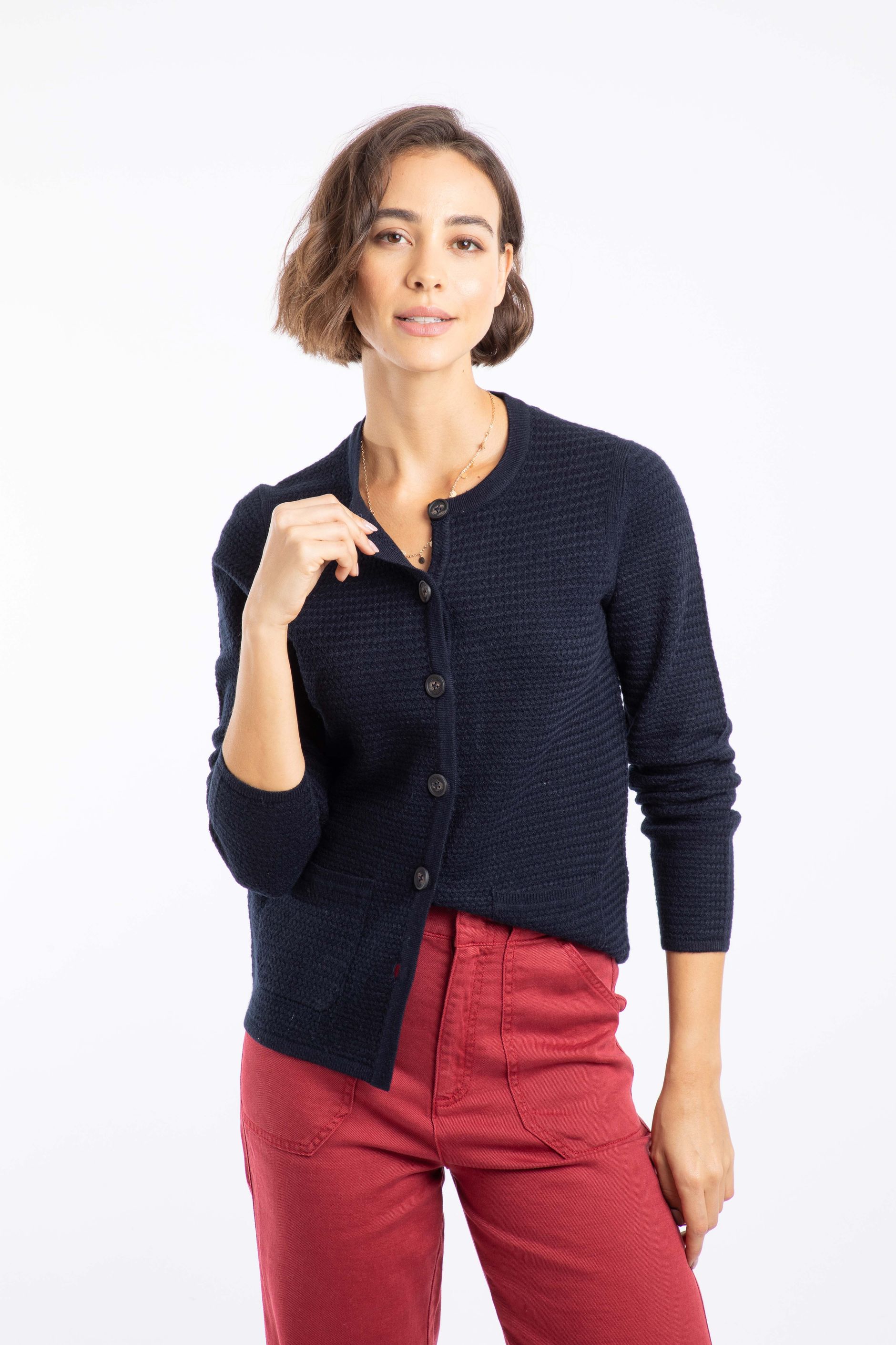 Hayley Knitted Cardigan Navy | Weird Fish