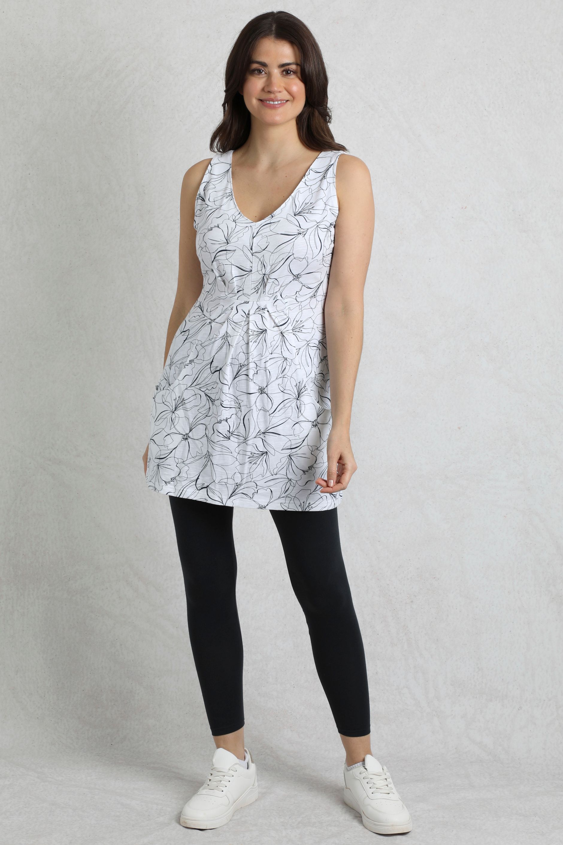 Indus Printed Jersey Tunic Light Cream | Weird Fish