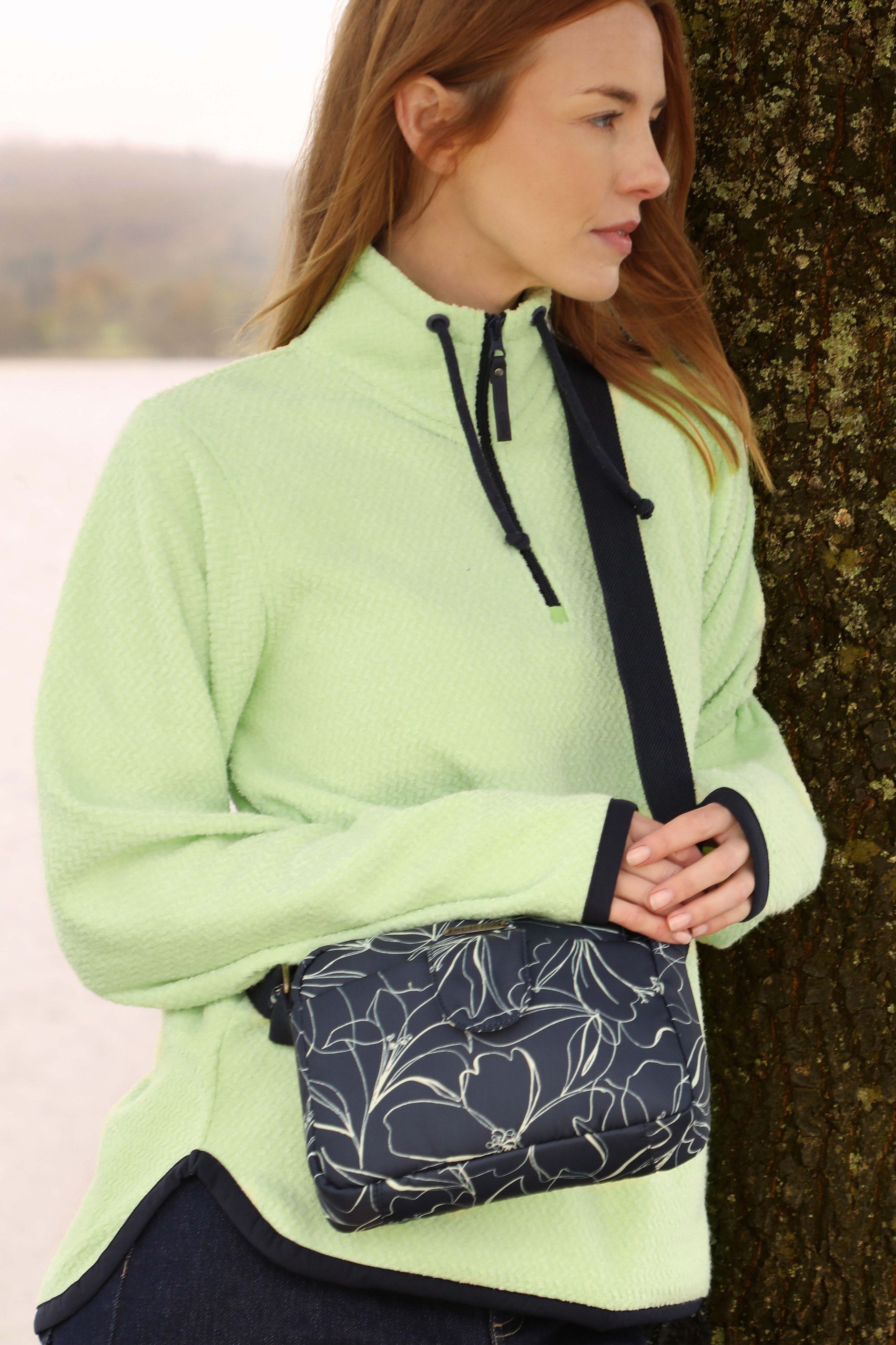 Odina Eco 1/4 Zip Zig Zag Fleece Acid Lime | Weird Fish