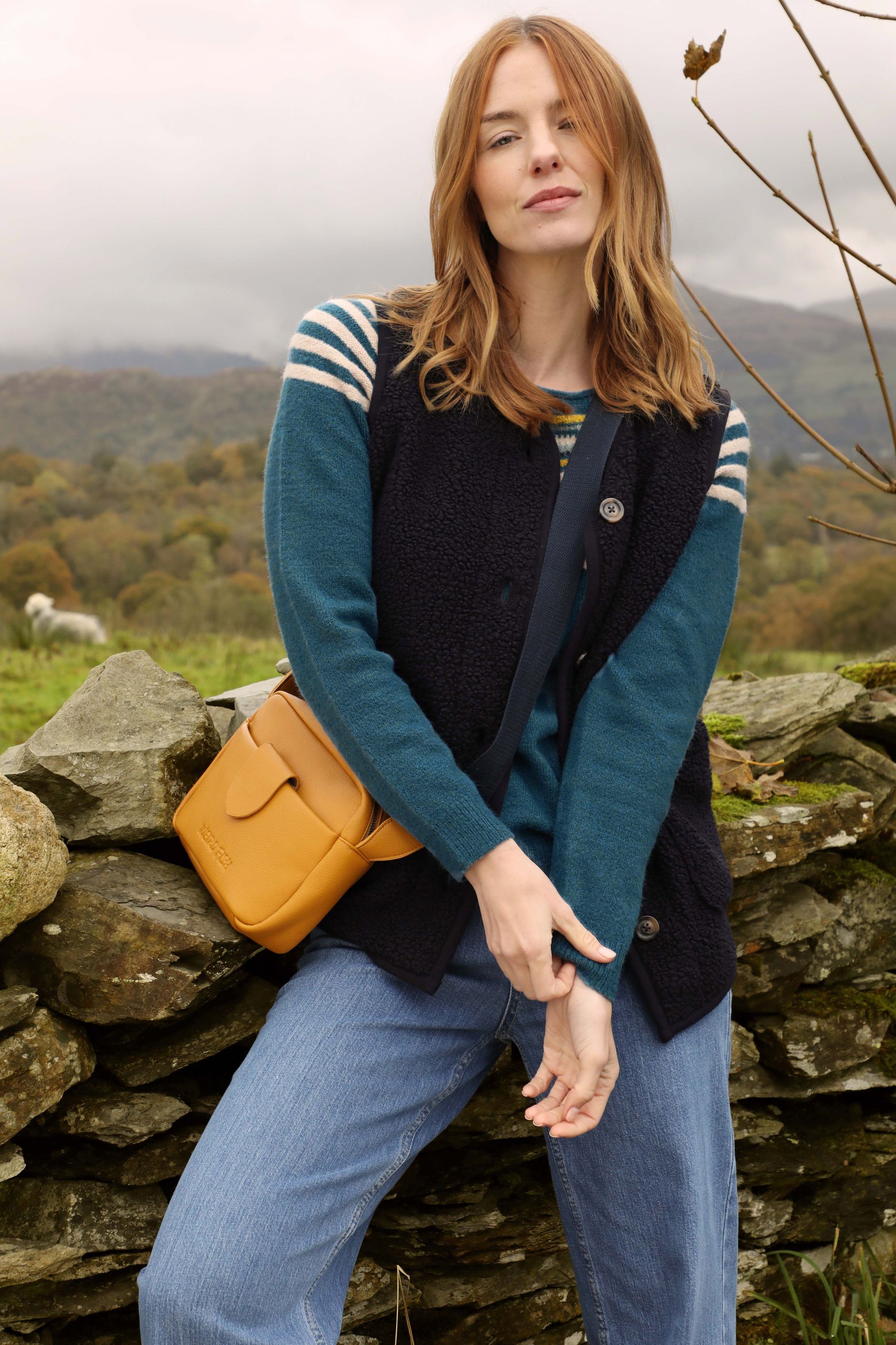 Sinatra Eco Patterned Knit Jumper Uniform Blue | Weird Fish