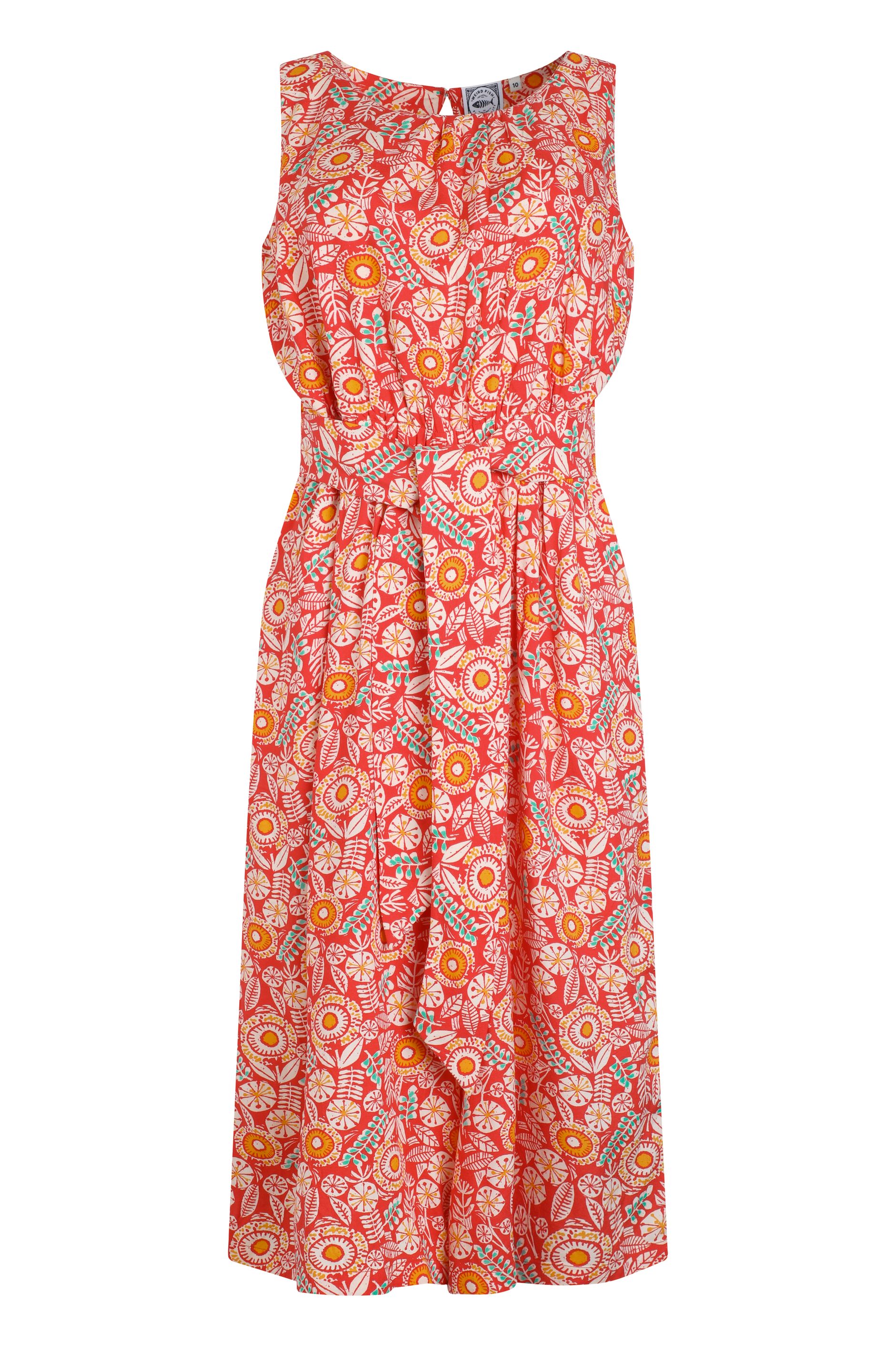 Nalani LivaEco™ Printed Viscose Jumpsuit Tango Red | Weird Fish