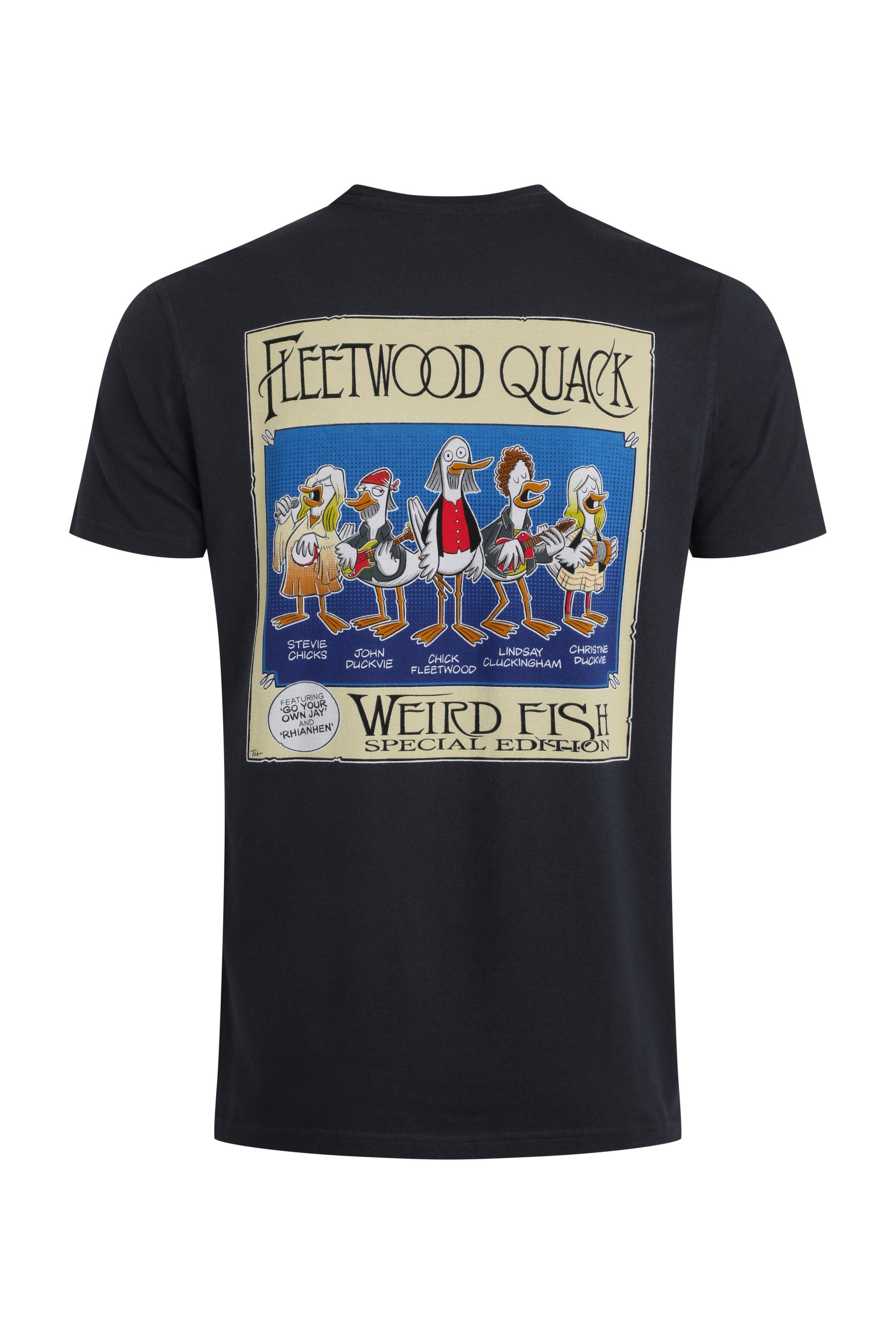 Fleetwood Quack Back Print Artist T-Shirt Navy | Weird Fish