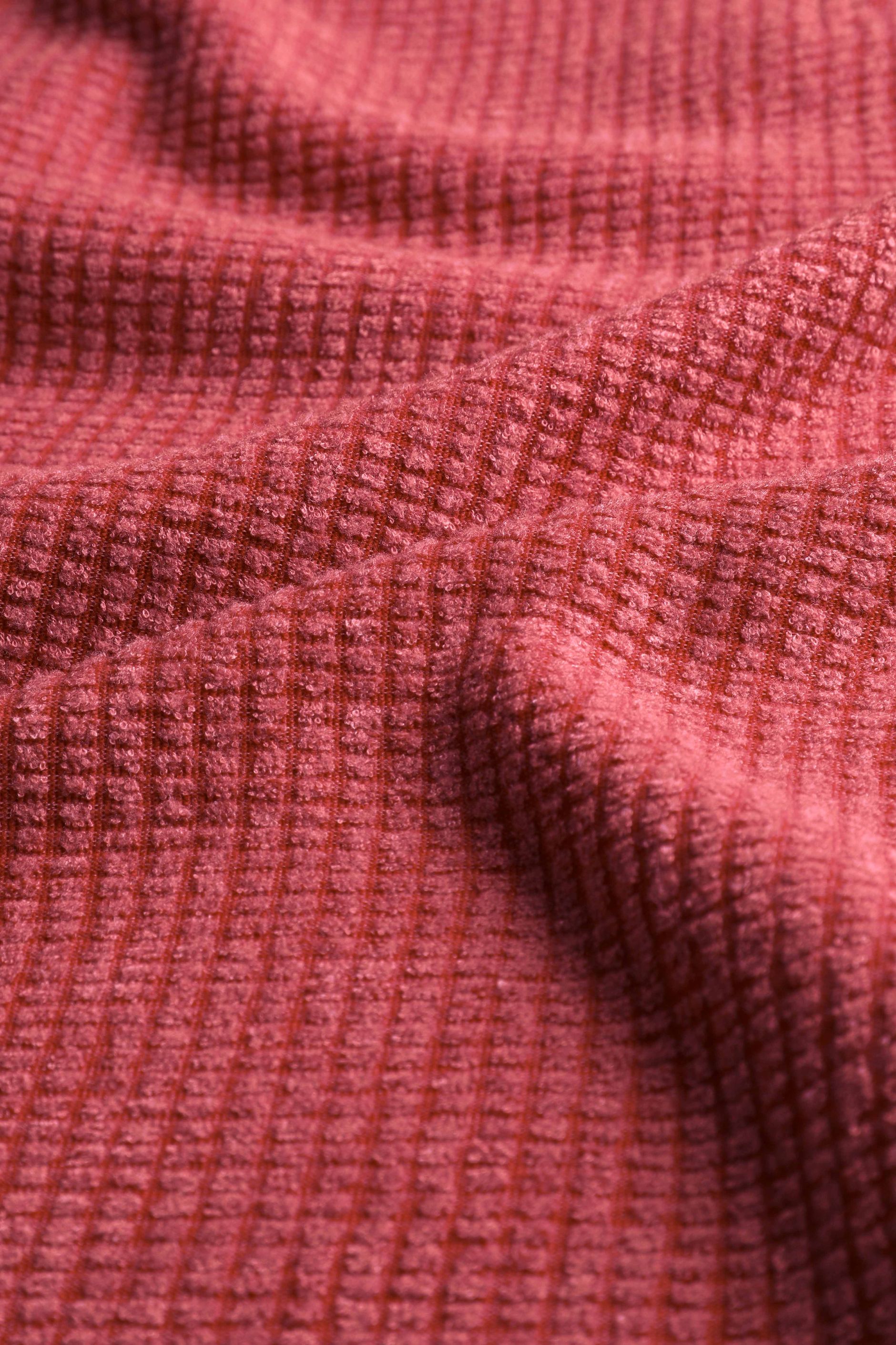 Newark Eco 1/4 Zip Grid Fleece Barberry Red Marl | Weird Fish