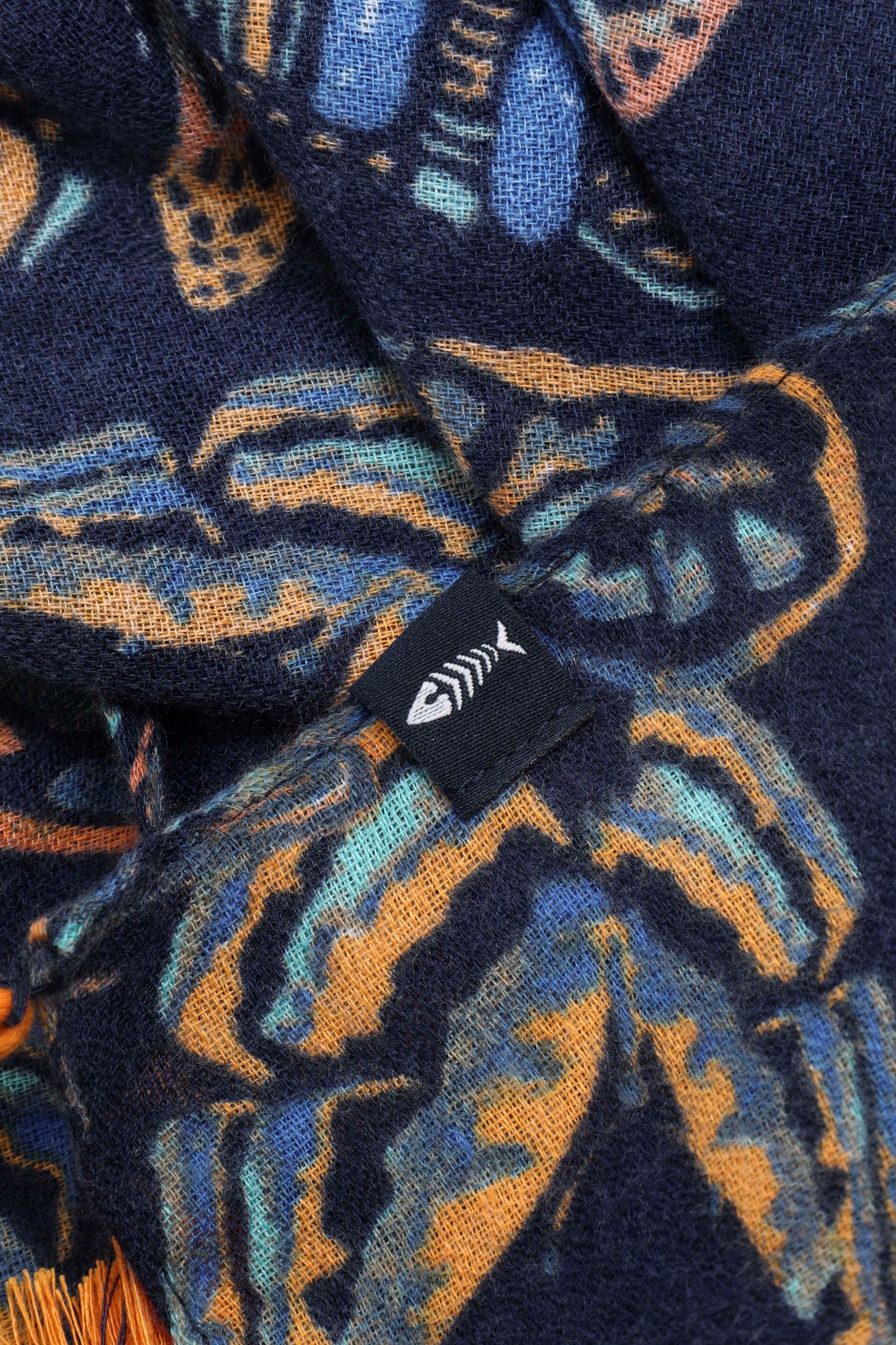 Marelia Eco Printed Scarf Dark Blue | Weird Fish