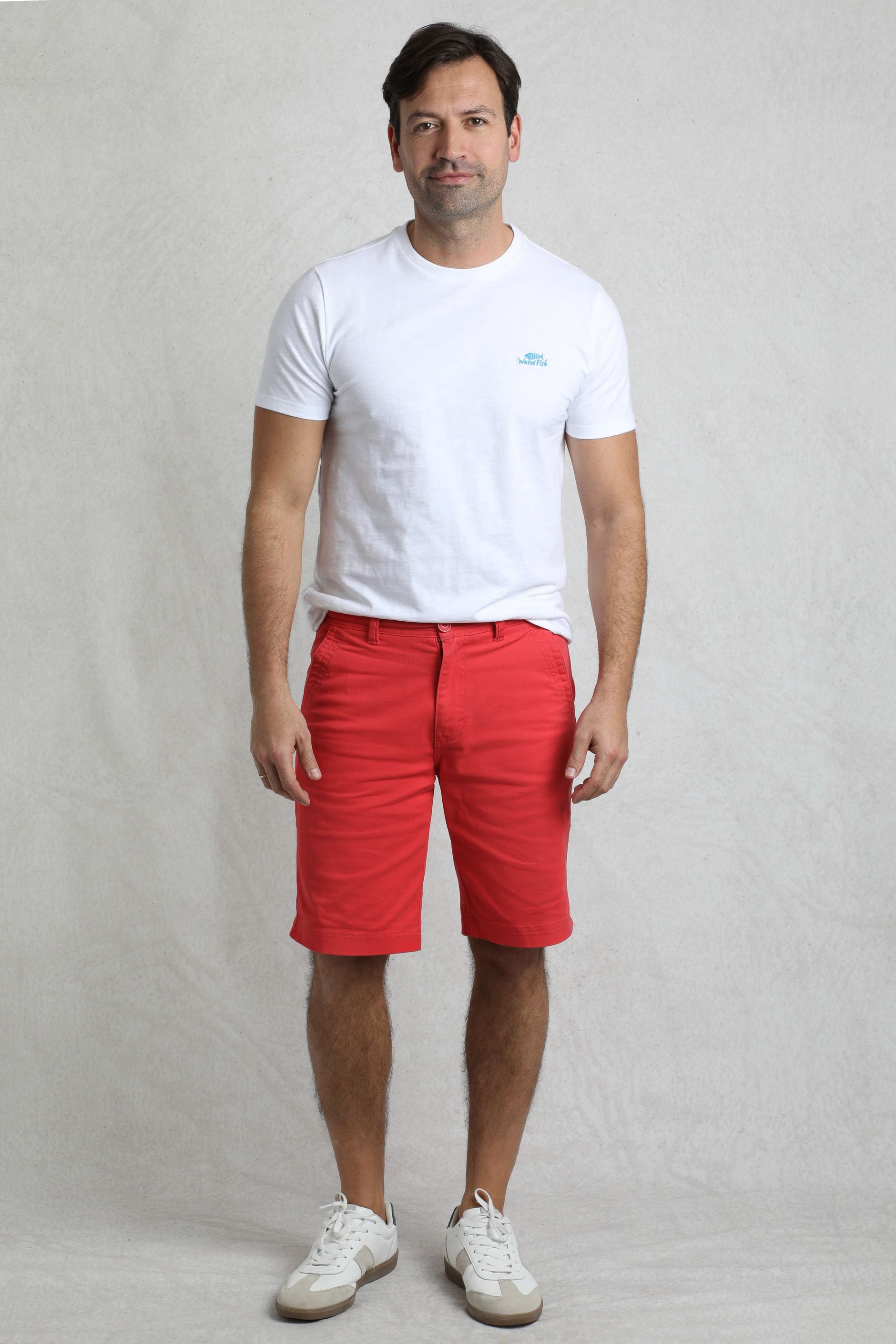 Rayburn Organic Cotton Flat Front Shorts Radical Red | Weird Fish