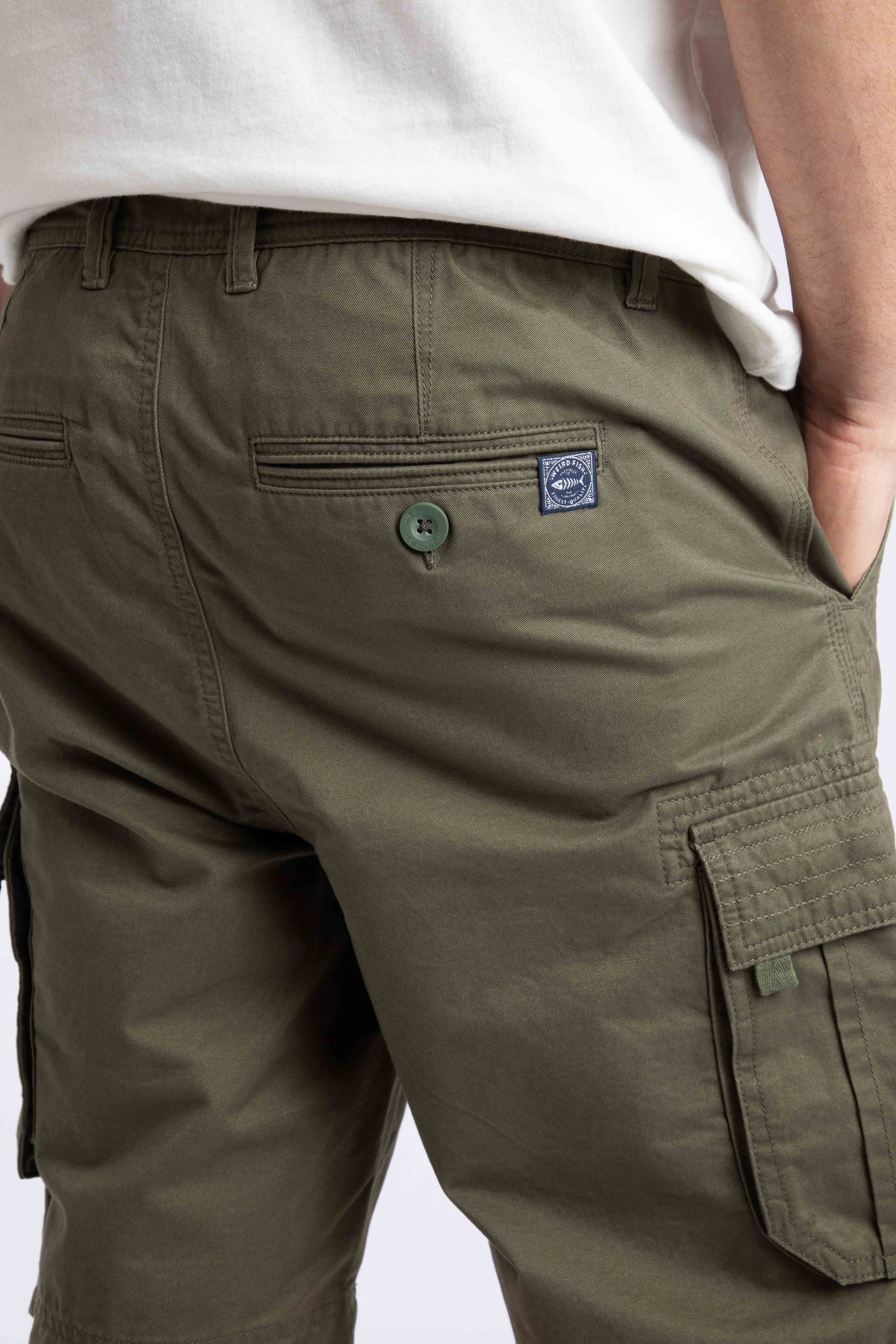 Rigney Cargo Shorts Dark Olive | Weird Fish