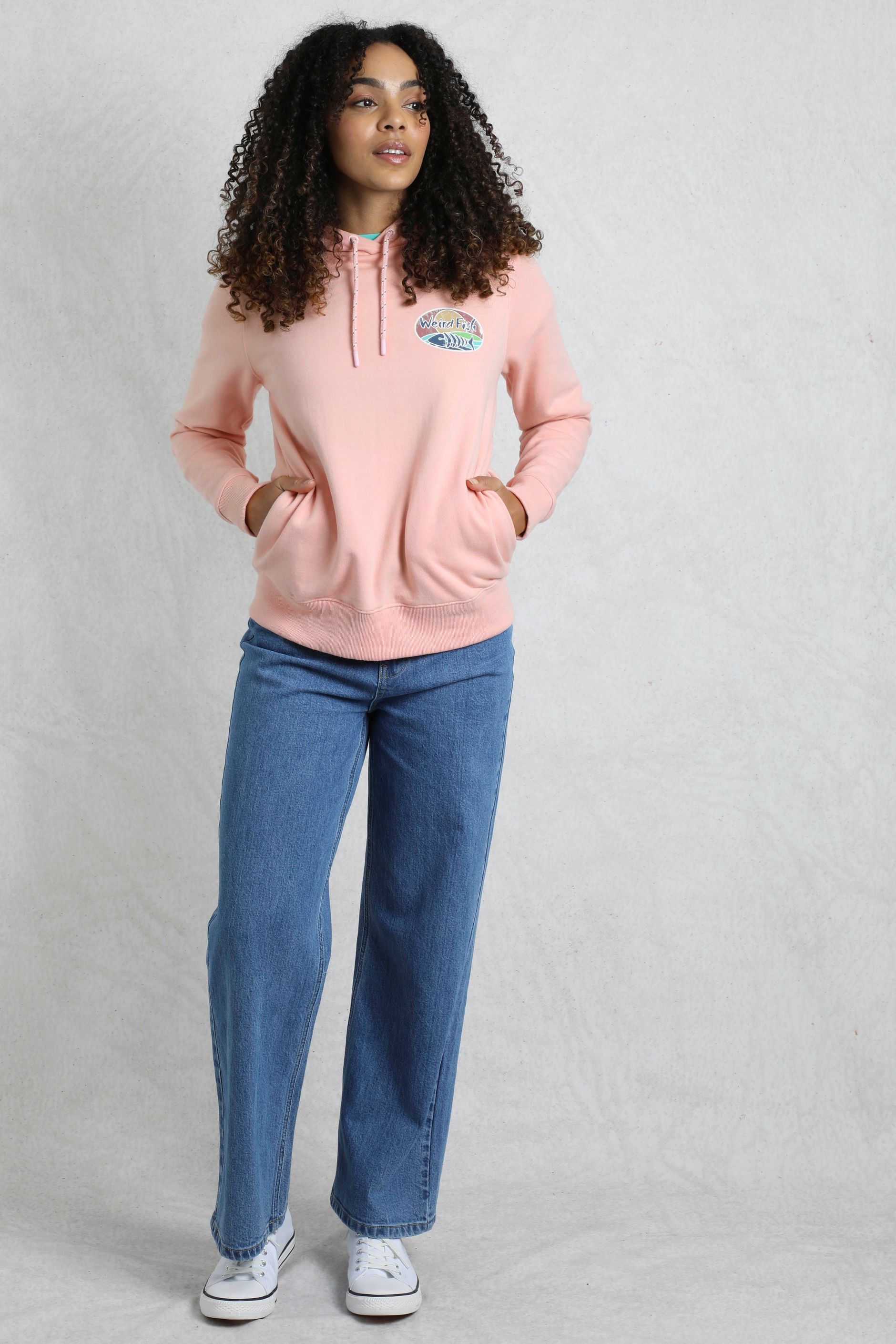 Kira Eco Back Print Popover Hoodie Dusty Rose | Weird Fish