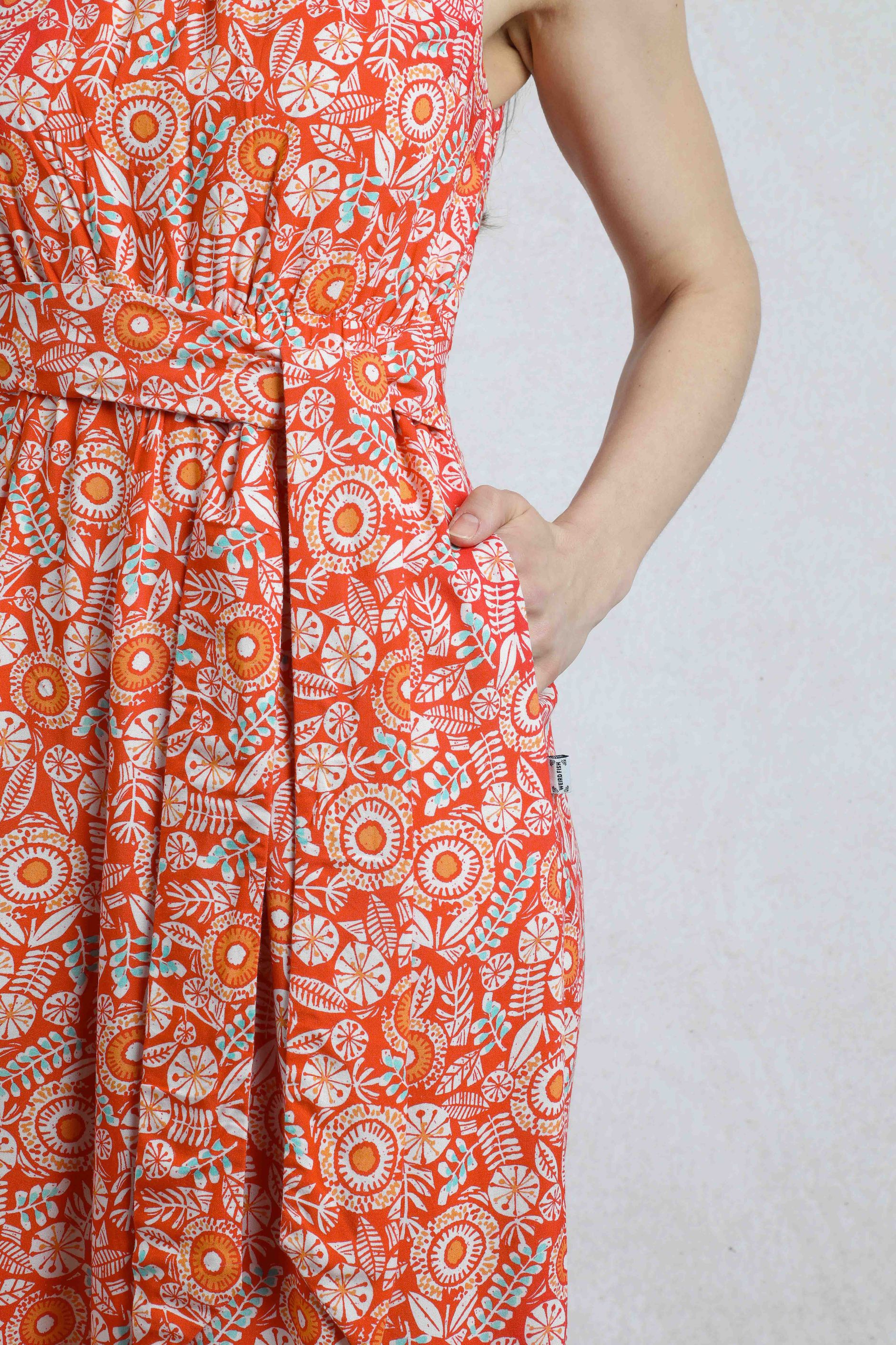 Nalani LivaEco™ Printed Viscose Jumpsuit Tango Red | Weird Fish