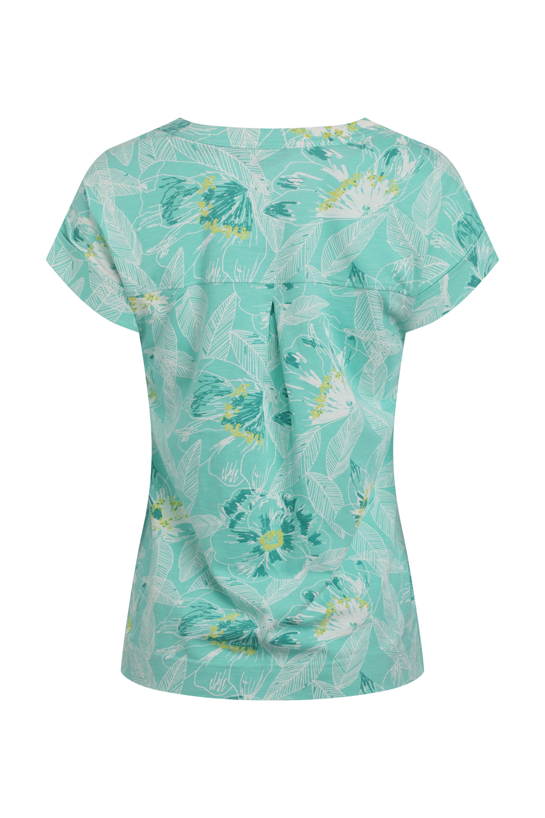 Alia Organic Cotton Printed Jersey Top Aqua | Weird Fish