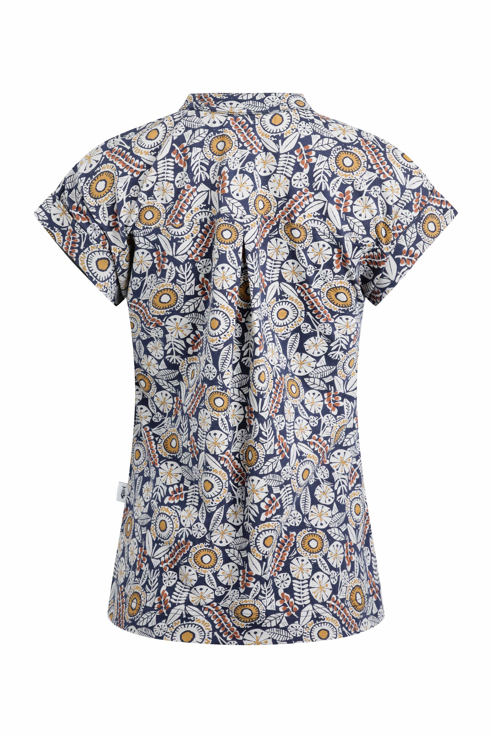 Alia Organic Cotton Printed Jersey Top Navy | Weird Fish