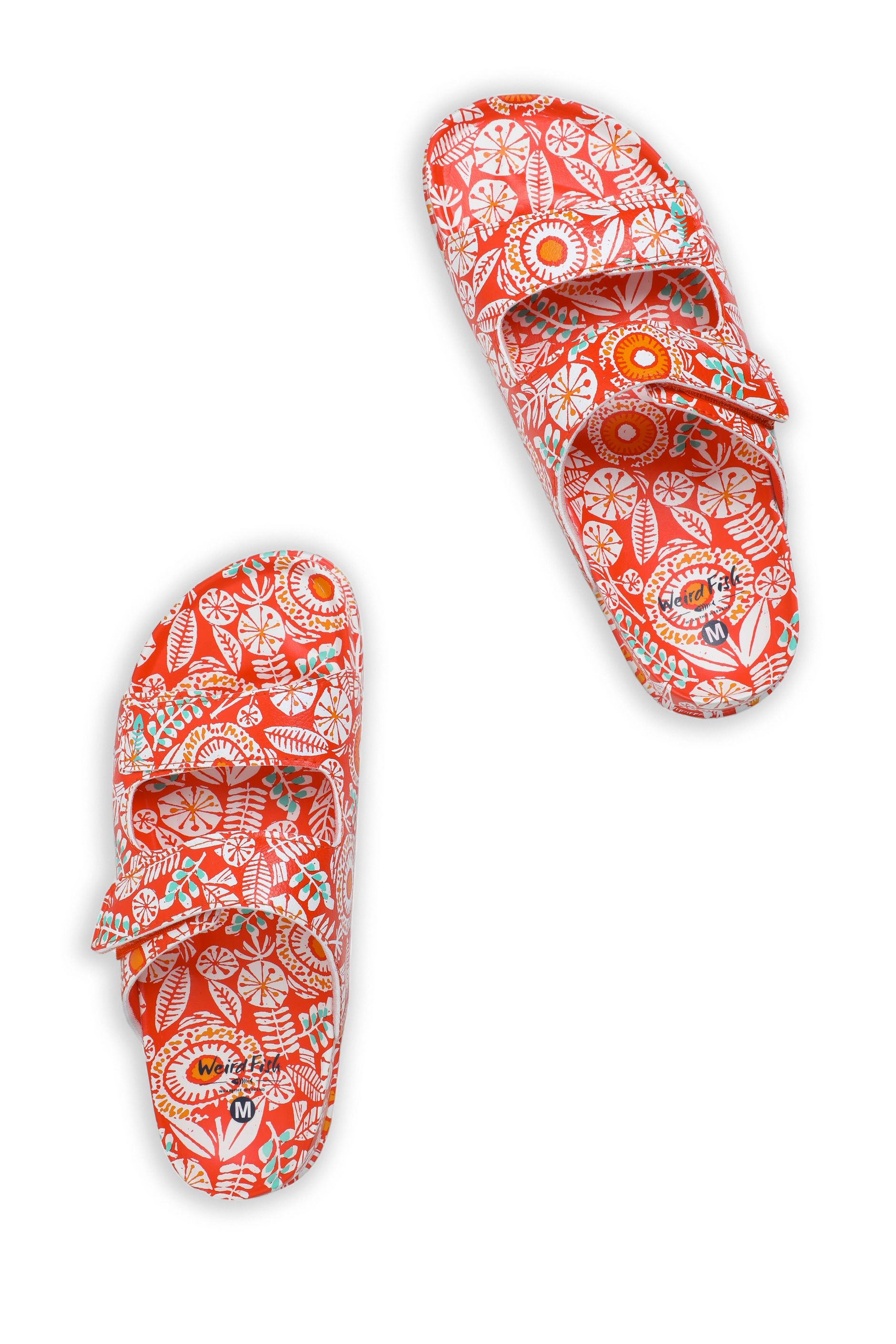Appledore Printed Pool Sliders Tango Red | Weird Fish