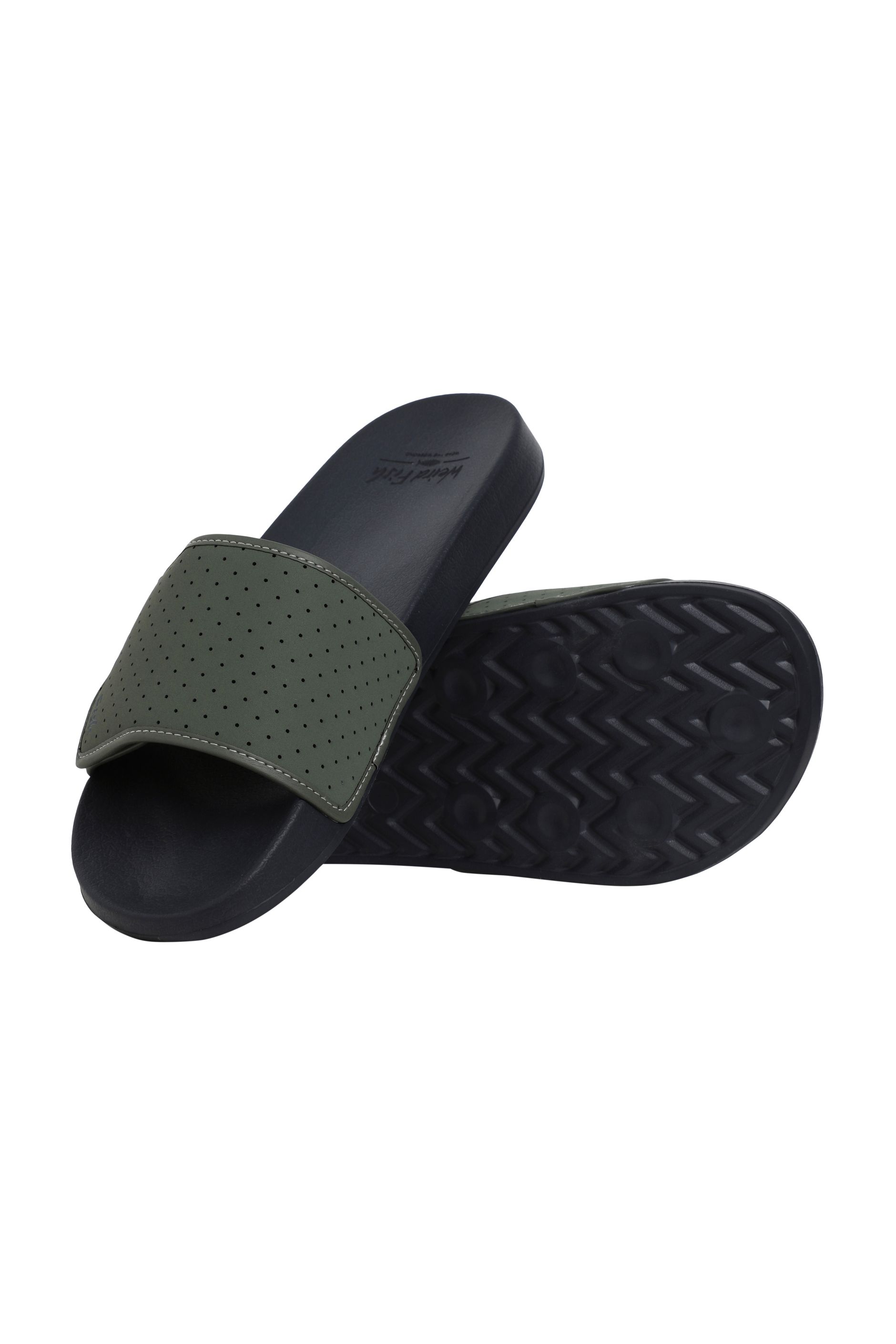 Oliver Pool Sliders Army Green | Weird Fish