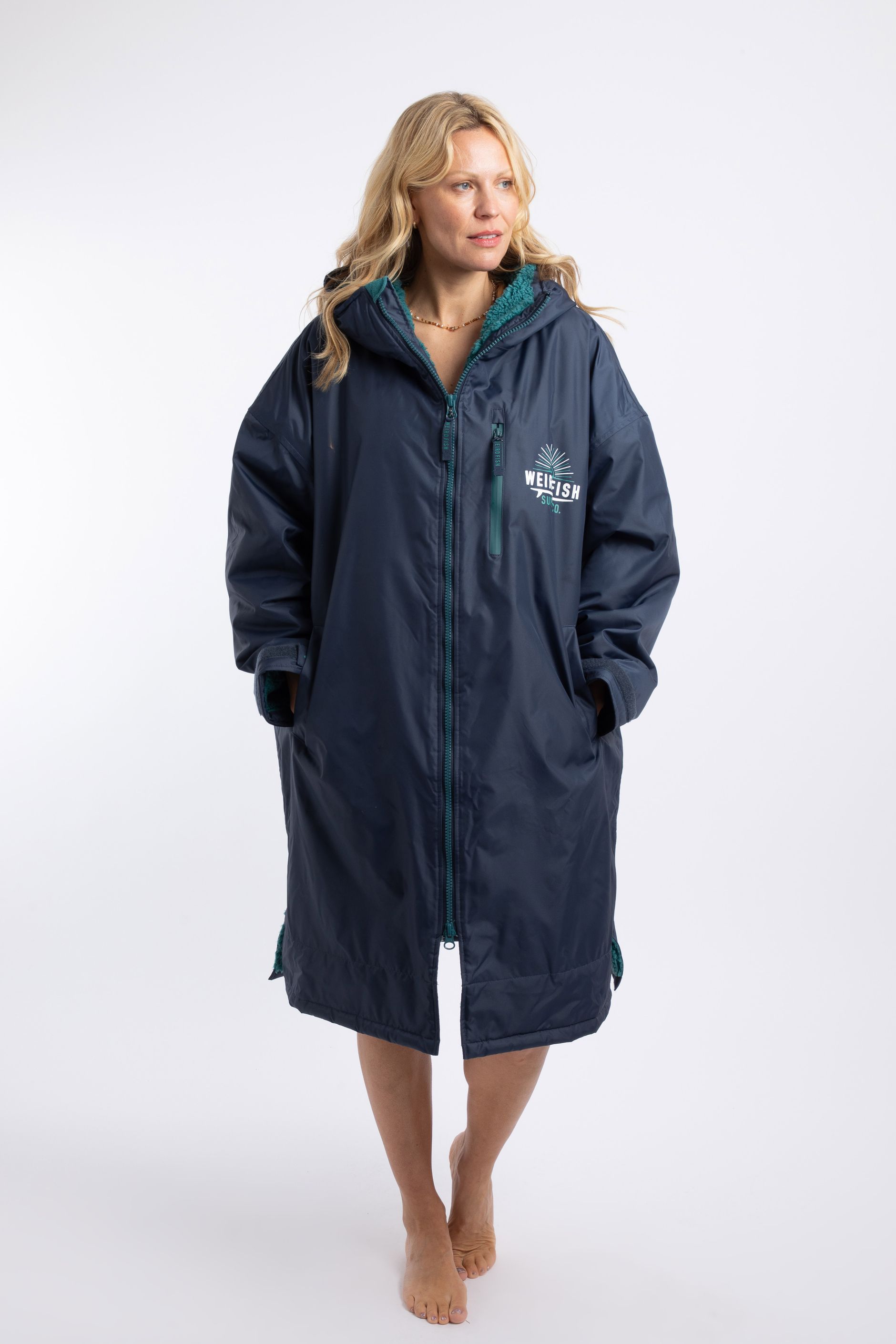 Atlantic Unisex Waterproof Changing Robe Blue Surf | Weird Fish