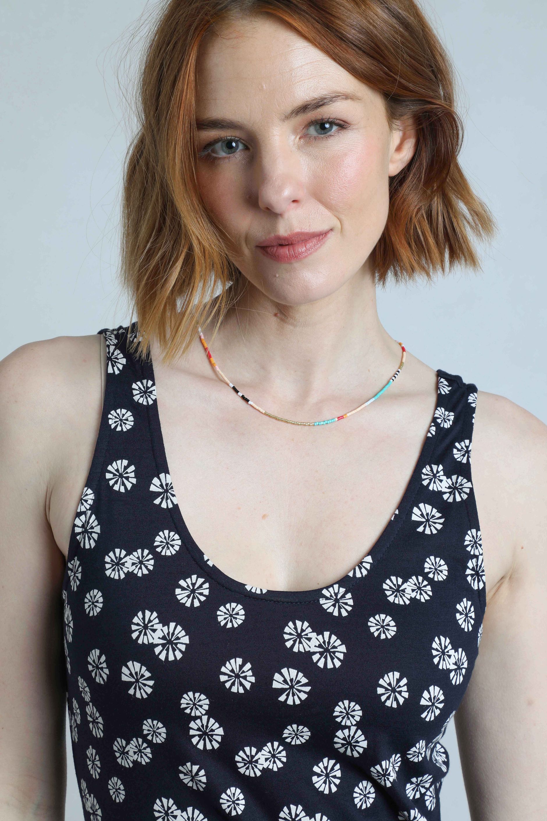 Tivoli Printed Jersey Dress Navy Blue | Weird Fish