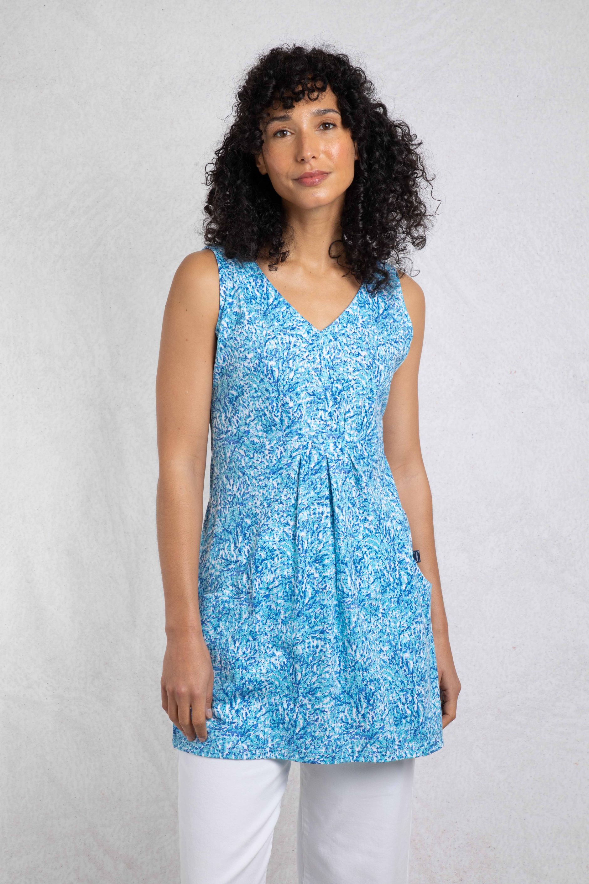 Indus Printed Jersey Tunic Azure | Weird Fish