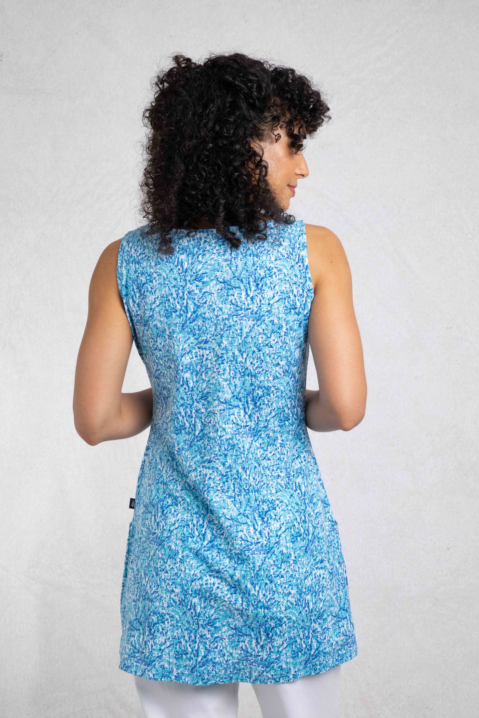 Indus Printed Jersey Tunic Azure | Weird Fish