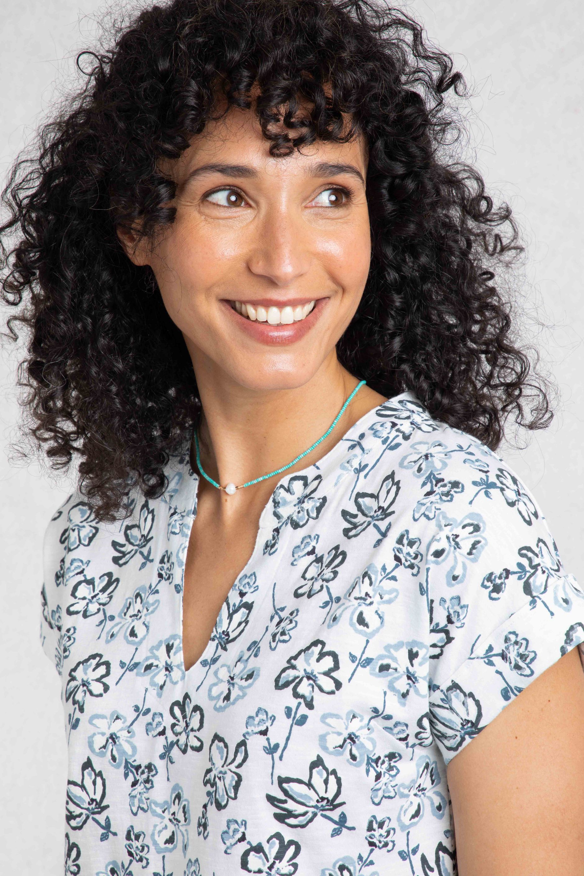 Alia Organic Cotton Printed Jersey Top Off White | Weird Fish