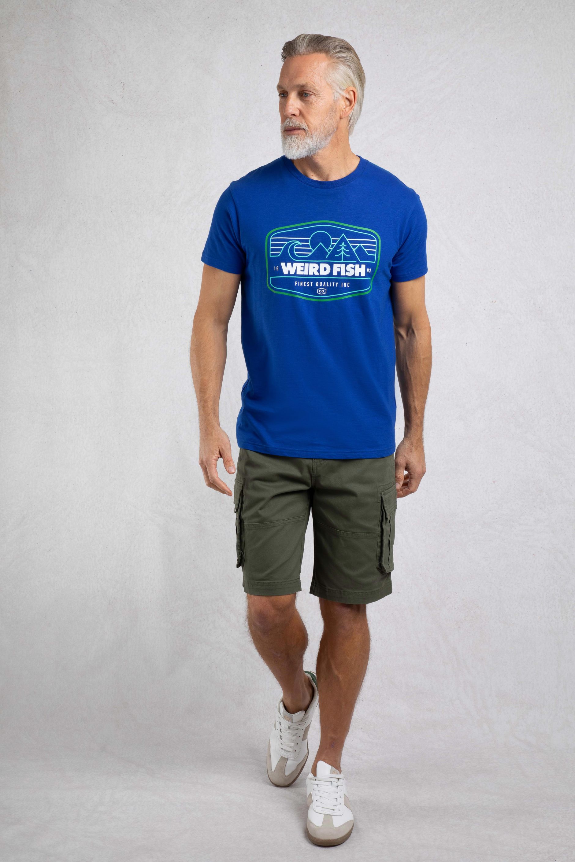 Pacific Eco Front Print Graphic T-Shirt Cobalt Blue | Weird Fish