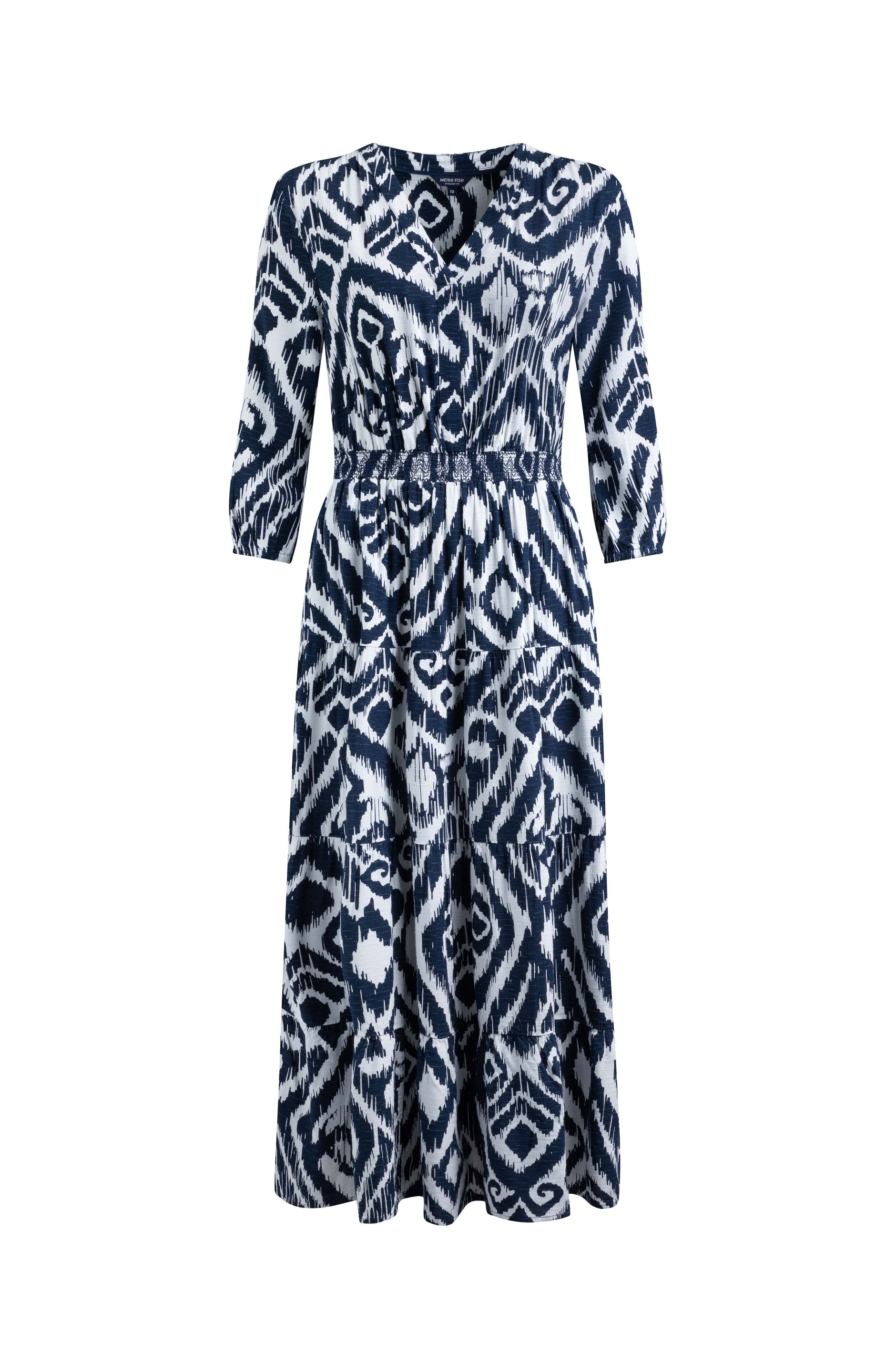 Himanshee Lenzing EcoVero™ Printed Viscose Maxi Dress Indigo | Weird Fish