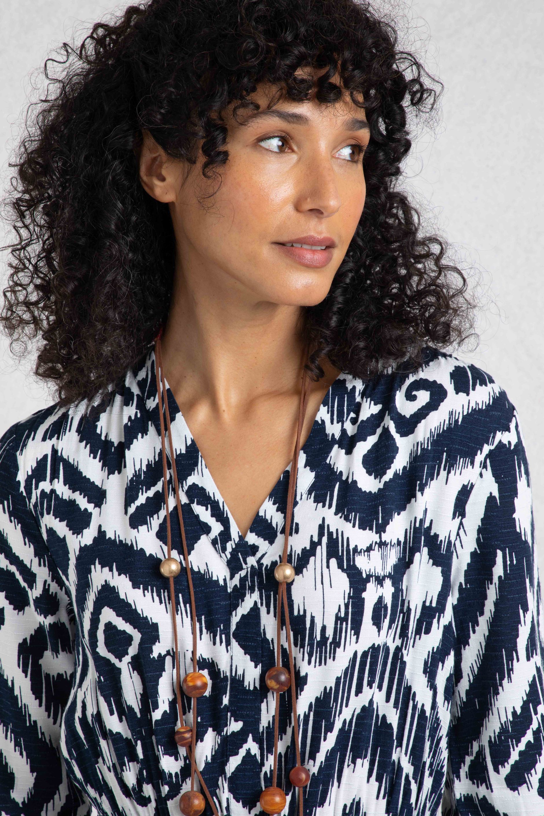 Himanshee Lenzing EcoVero™ Printed Viscose Maxi Dress Indigo | Weird Fish