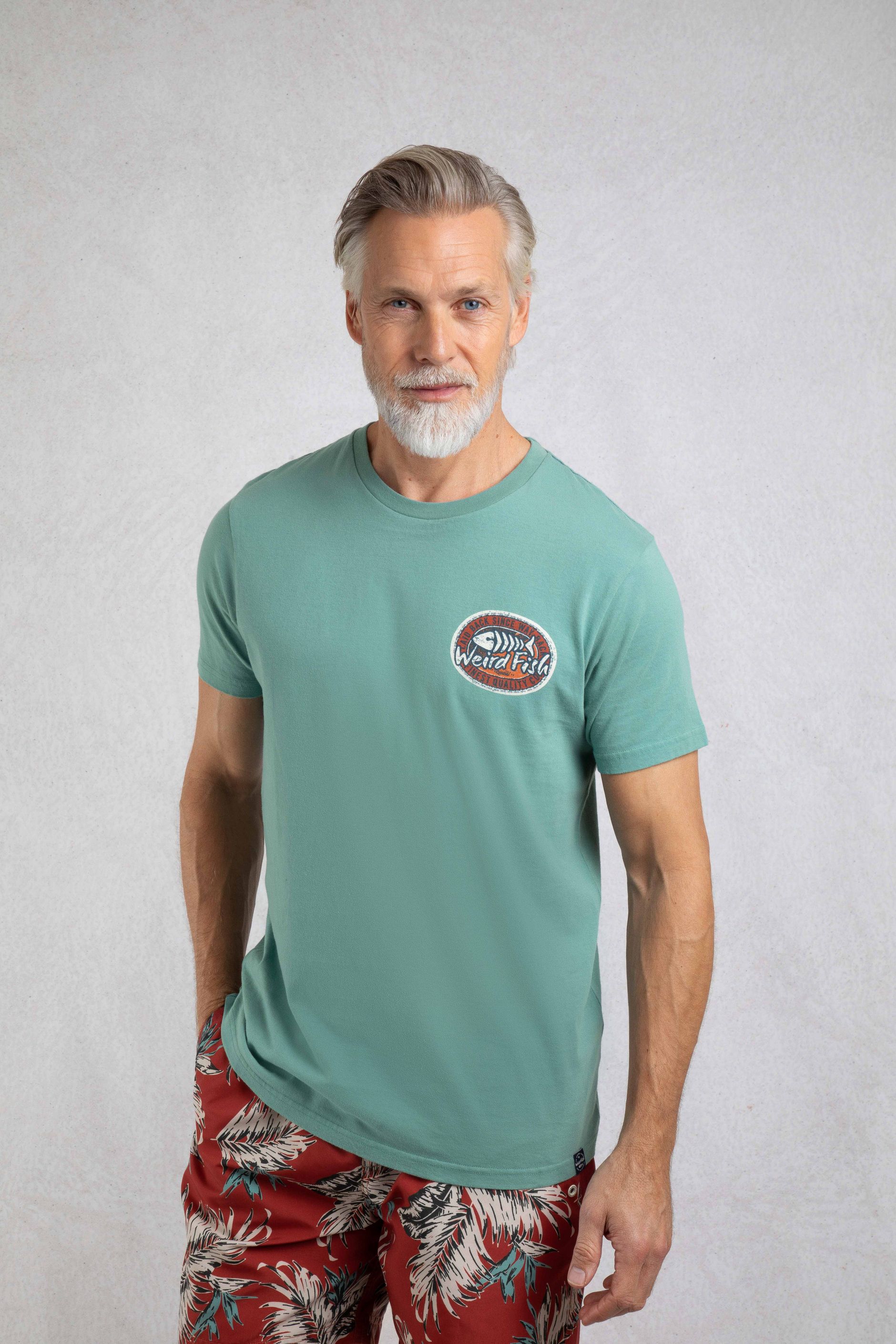 Laid Back Heritage Back Print Graphic T-Shirt Mineral Blue | Weird Fish