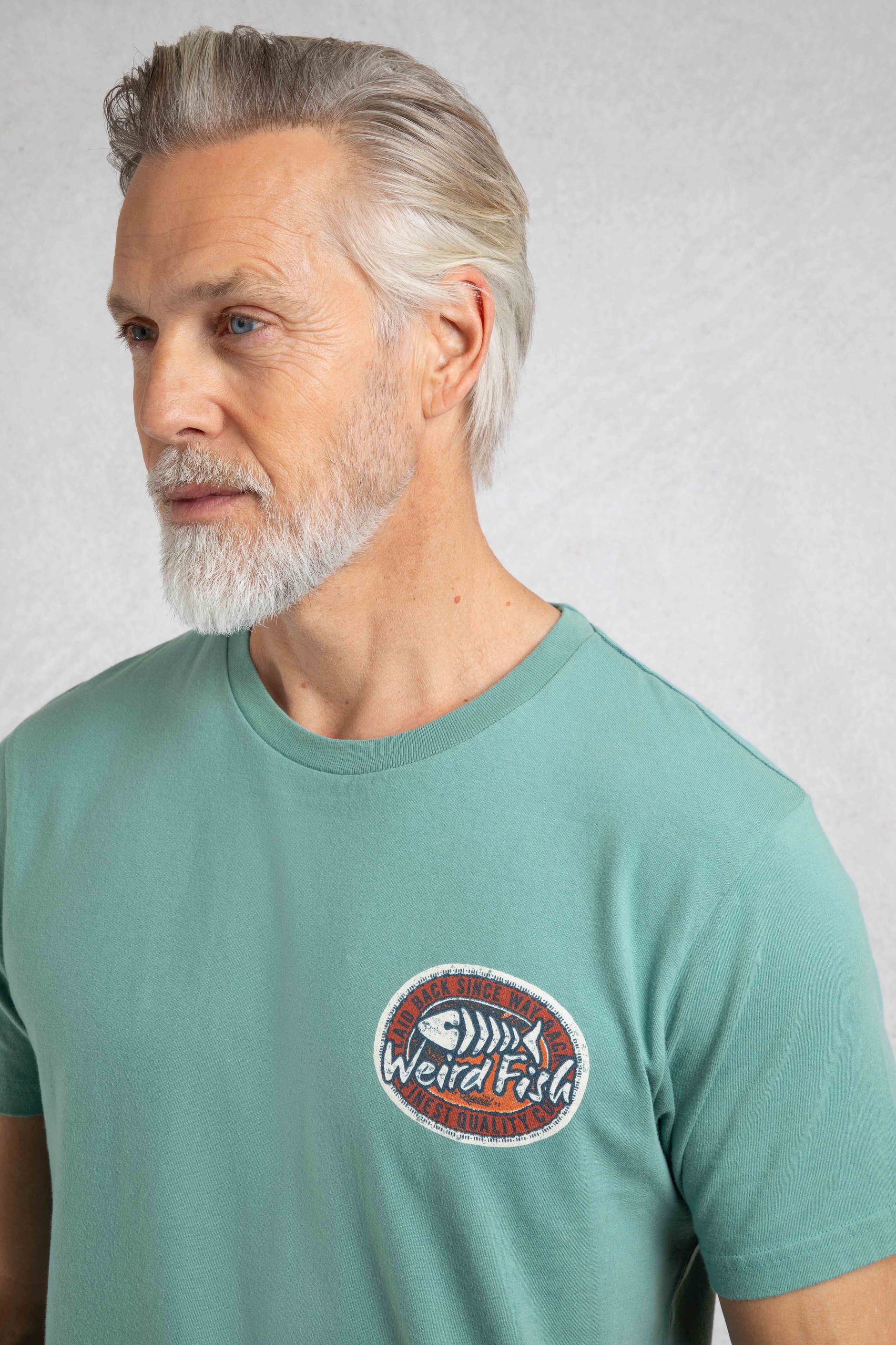 Laid Back Heritage Back Print Graphic T-Shirt Mineral Blue | Weird Fish