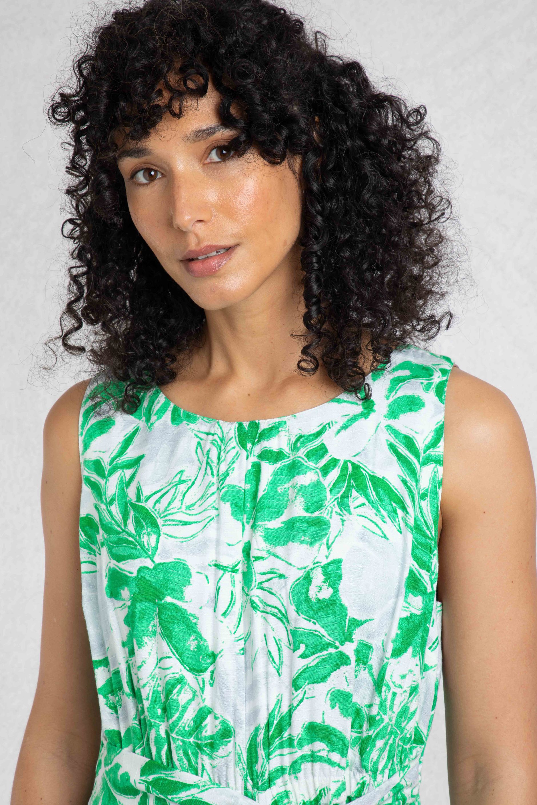 Padra Lenzing EcoVero™ Wide Leg Printed Jumpsuit Evergreen | Weird Fish