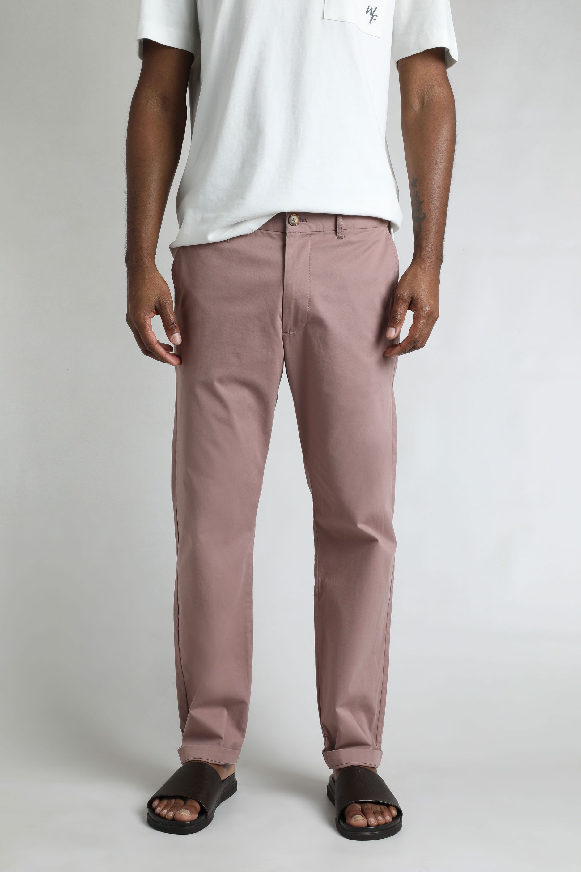 Freddie Super Soft Chino Trousers Dusty Rose | Weird Fish