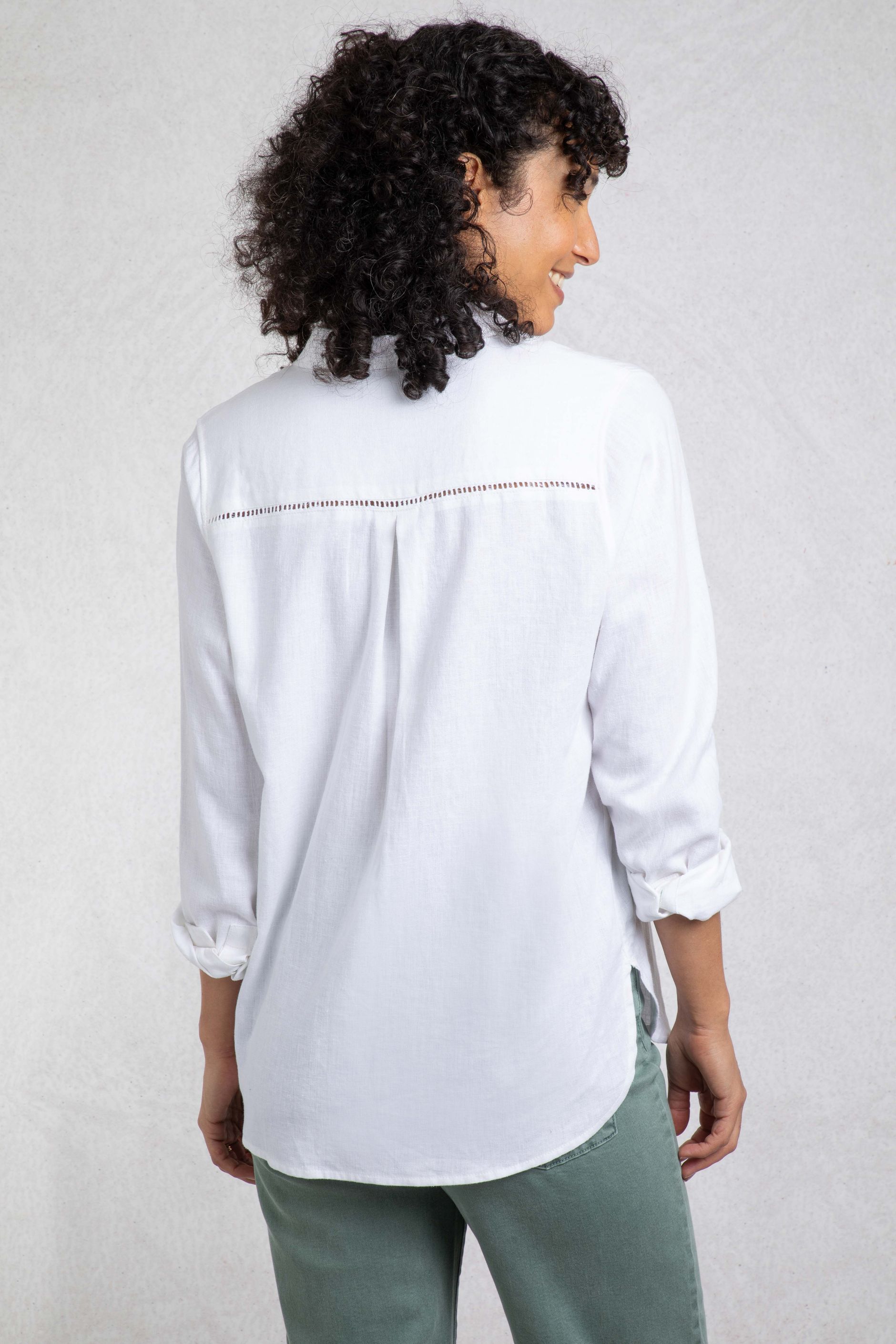 Layla Linen Rich Long Sleeve Shirt White | Weird Fish