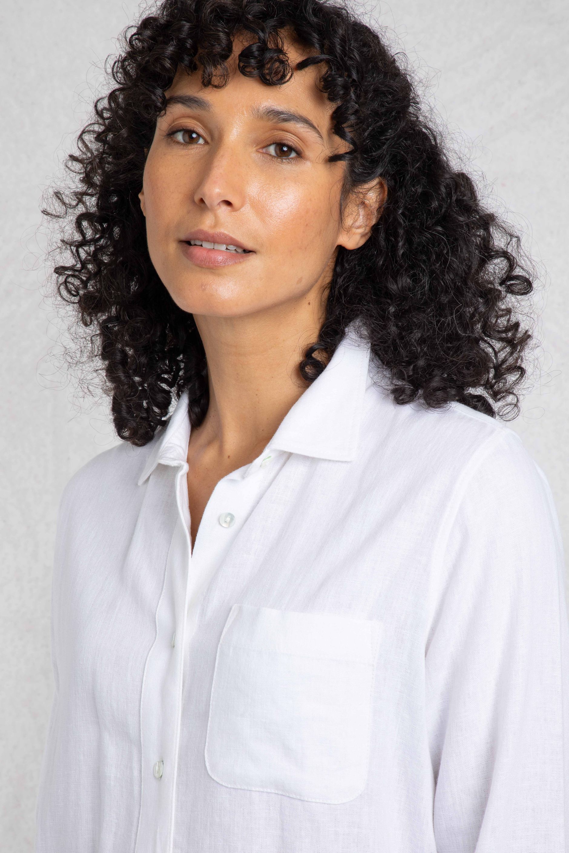 Layla Linen Rich Long Sleeve Shirt White | Weird Fish