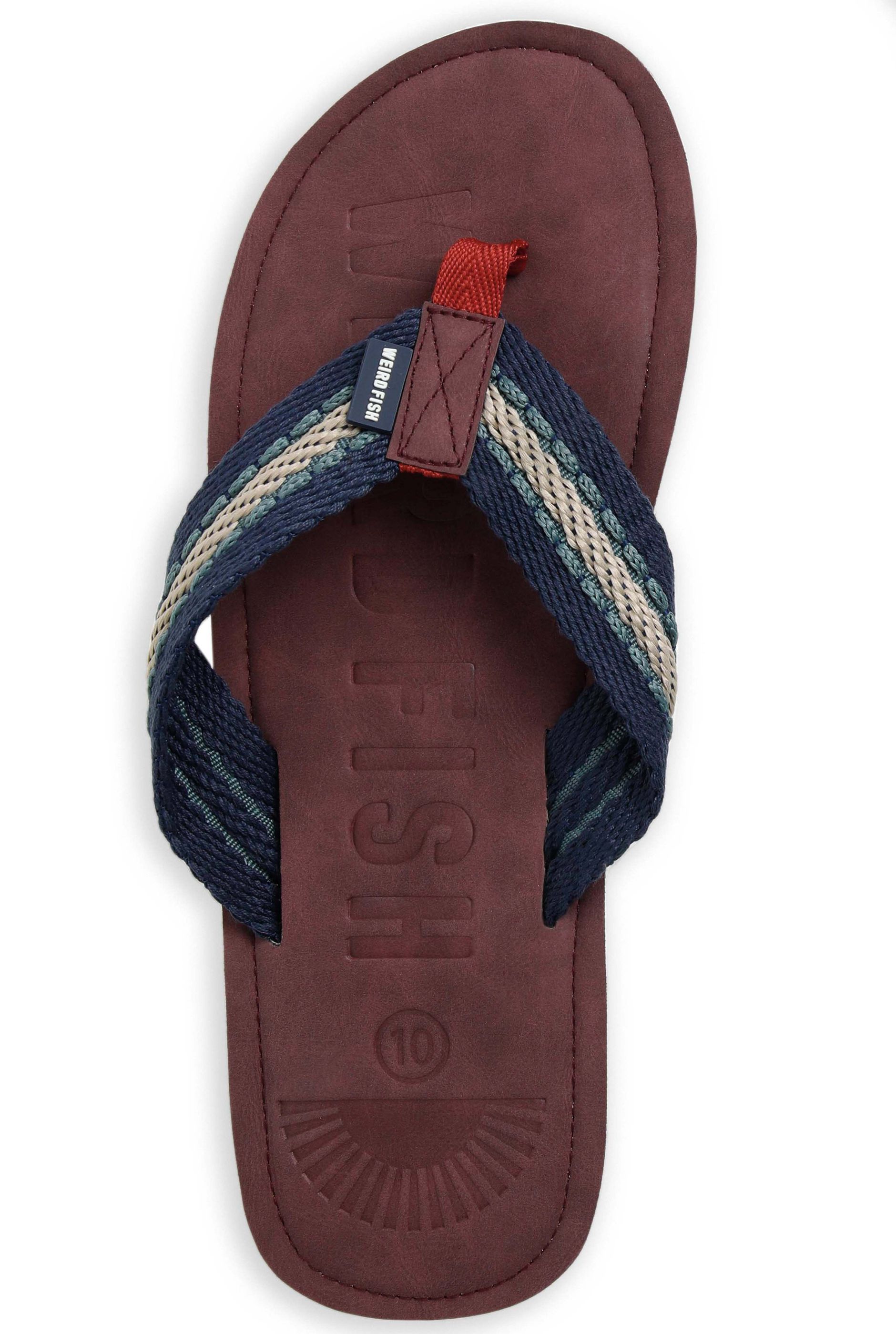 Malham Leather Look Flip Flops Dark Blue | Weird Fish