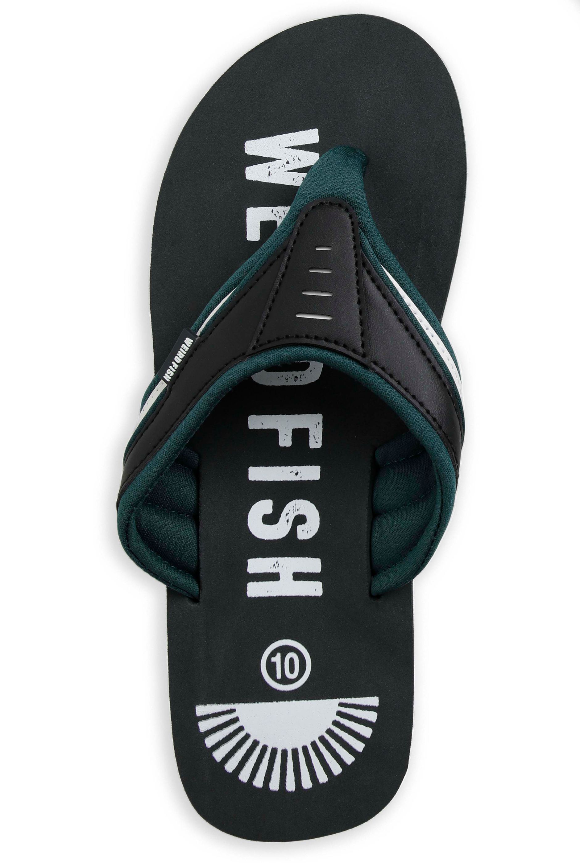 Columbia Branded Flip Flops Washed Black | Weird Fish