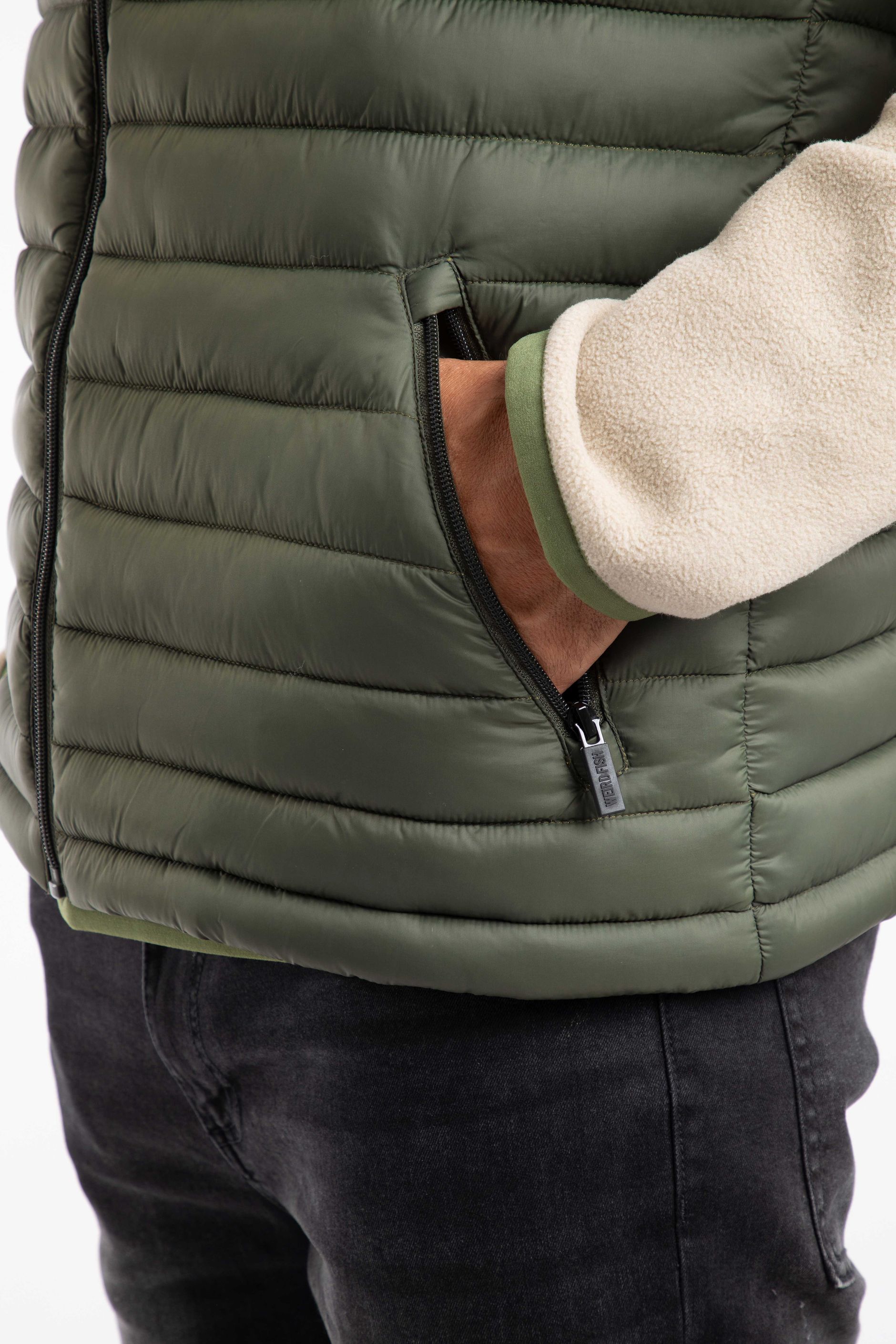 Langtree Lightweight Showerproof Padded Gilet Deep Lichen Green | Weird ...
