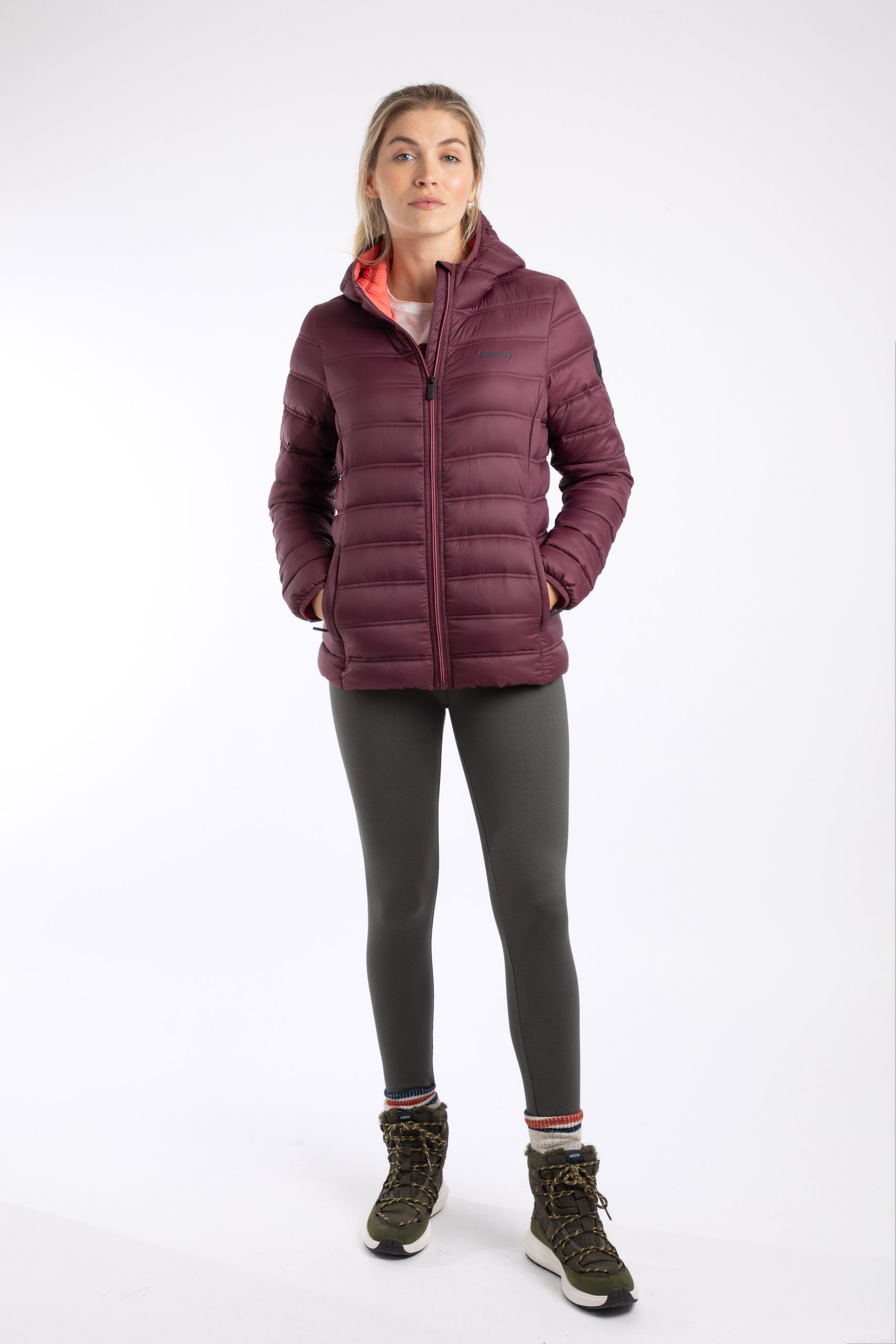 Eshka Lightweight Padded Jacket Aubergine | Weird Fish
