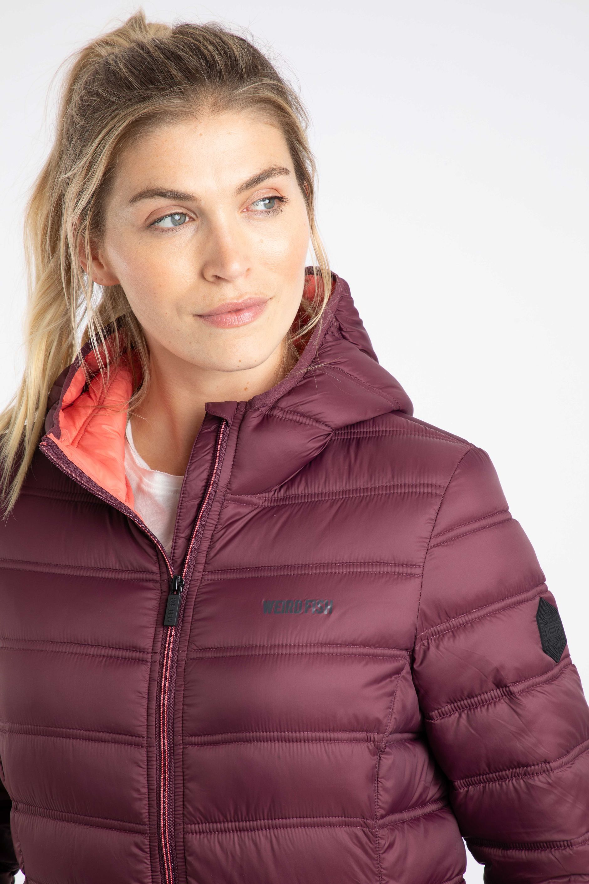 Eshka Lightweight Padded Jacket Aubergine | Weird Fish