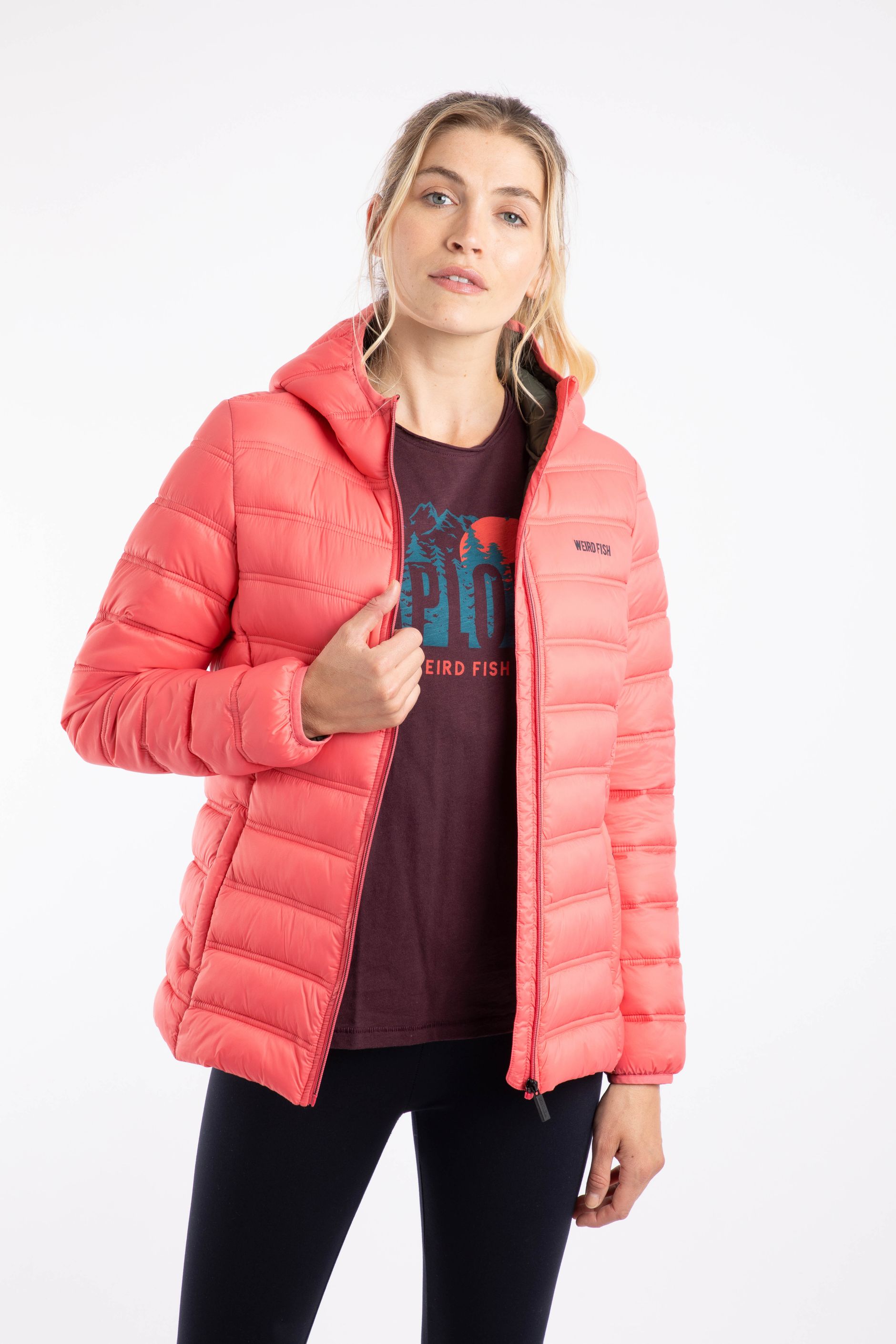 Eshka Lightweight Padded Jacket Coral Spice | Weird Fish
