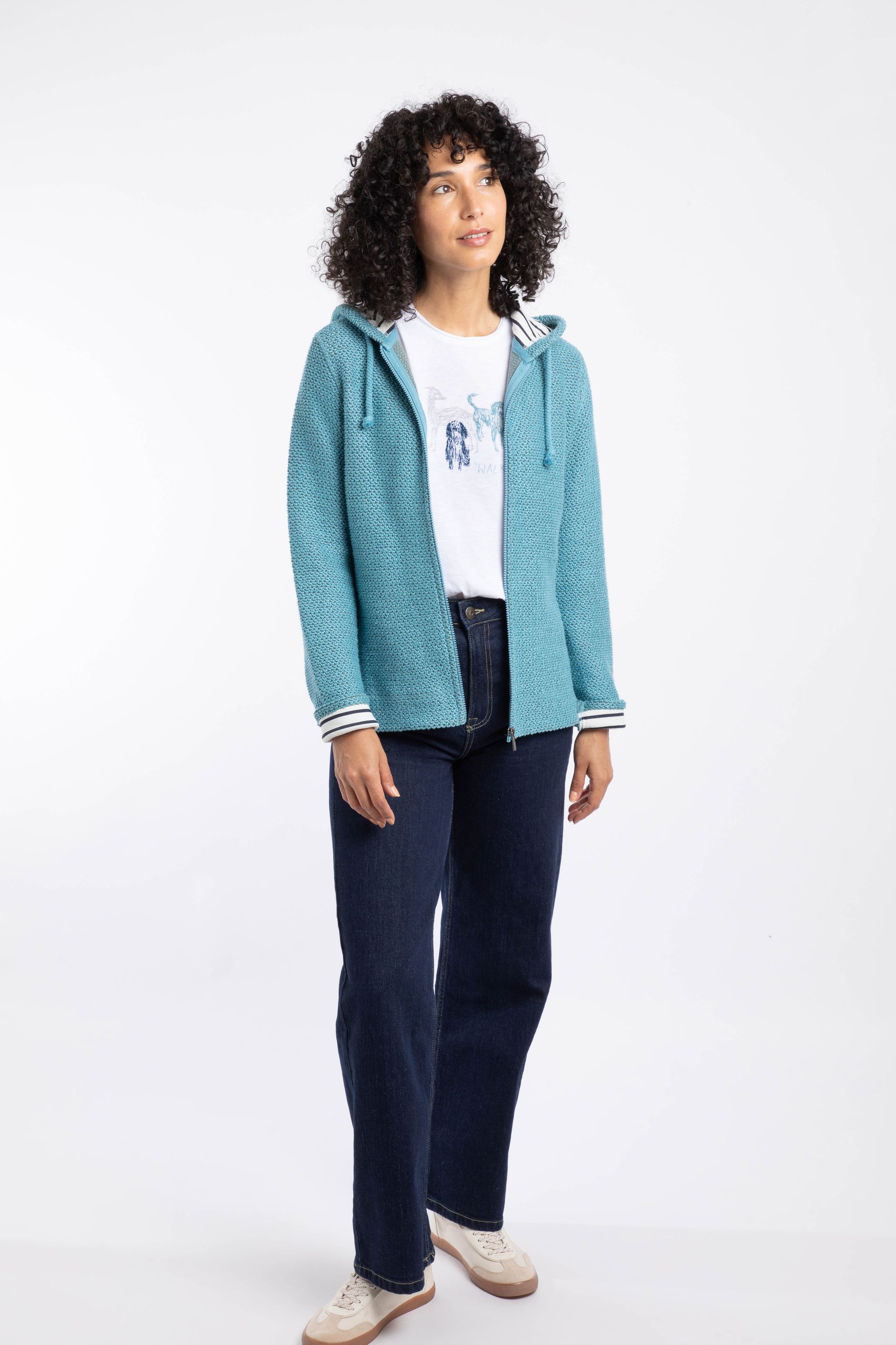 Chicoa Full Zip Macaroni Hoodie Adriatic Blue | Weird Fish