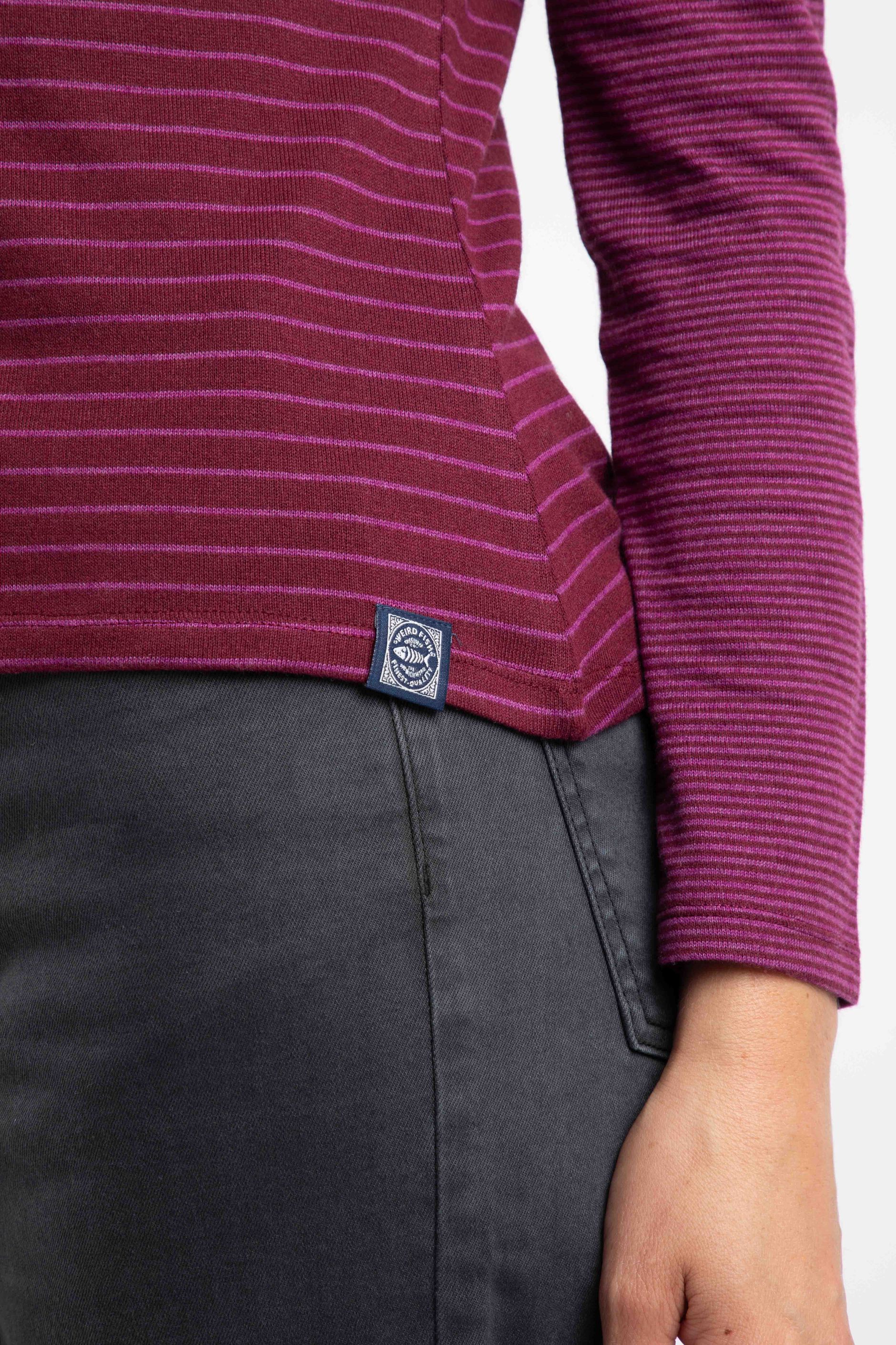Calfee Striped Long Sleeve T-Shirt Beet | Weird Fish