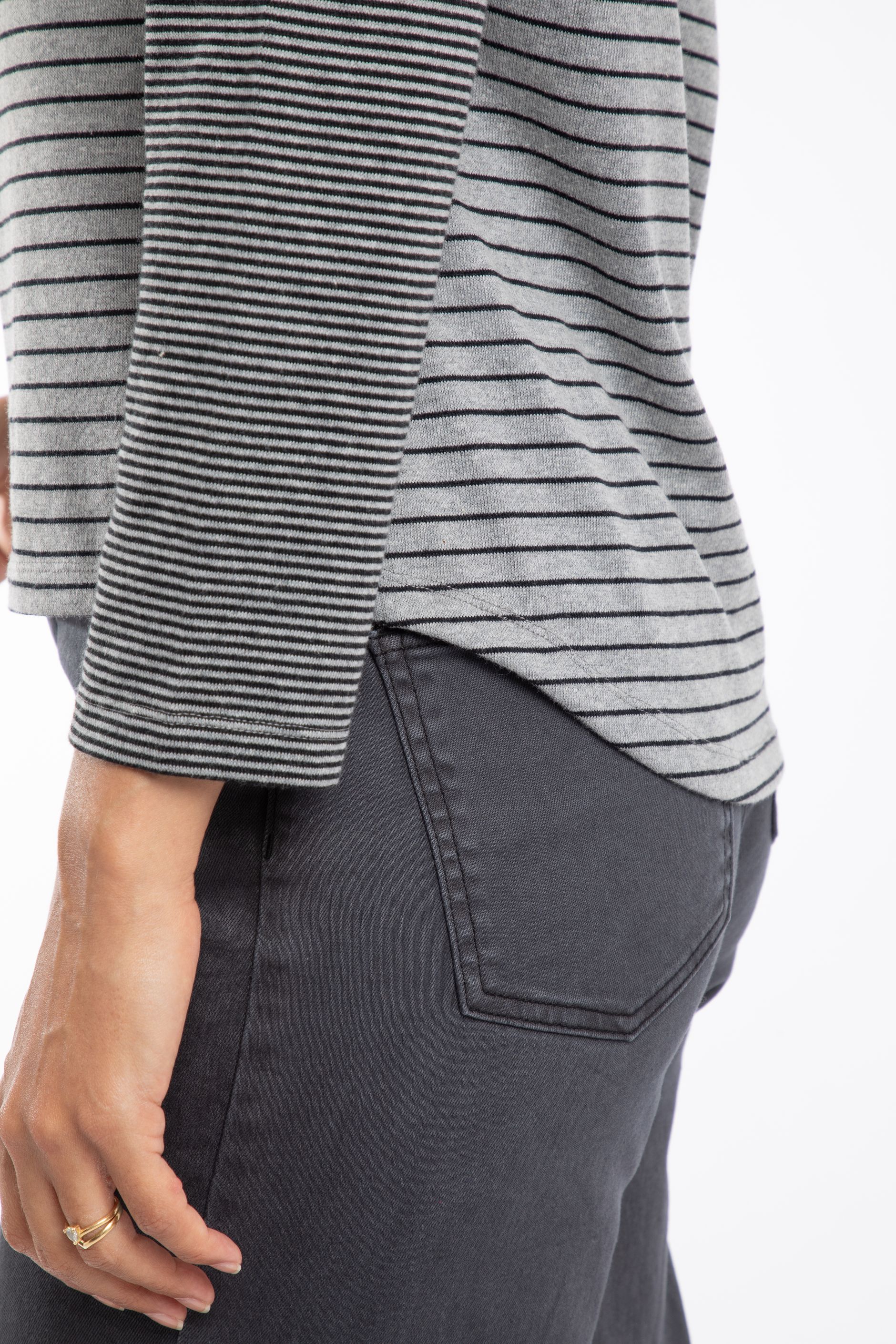 Calfee Striped Long Sleeve T-Shirt Grey | Weird Fish