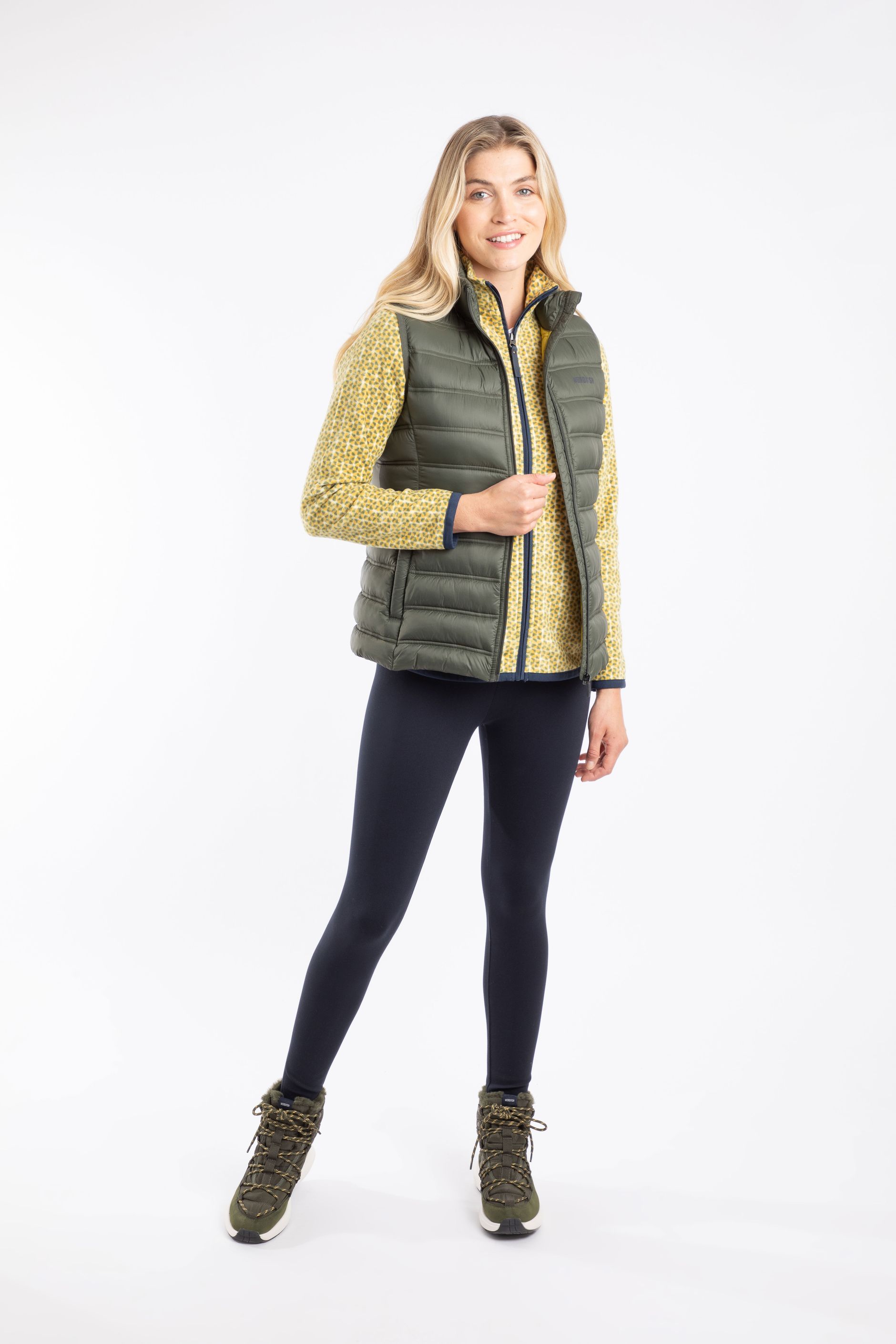 Atissa Lightweight Padded Gilet Deep Lichen Green | Weird Fish