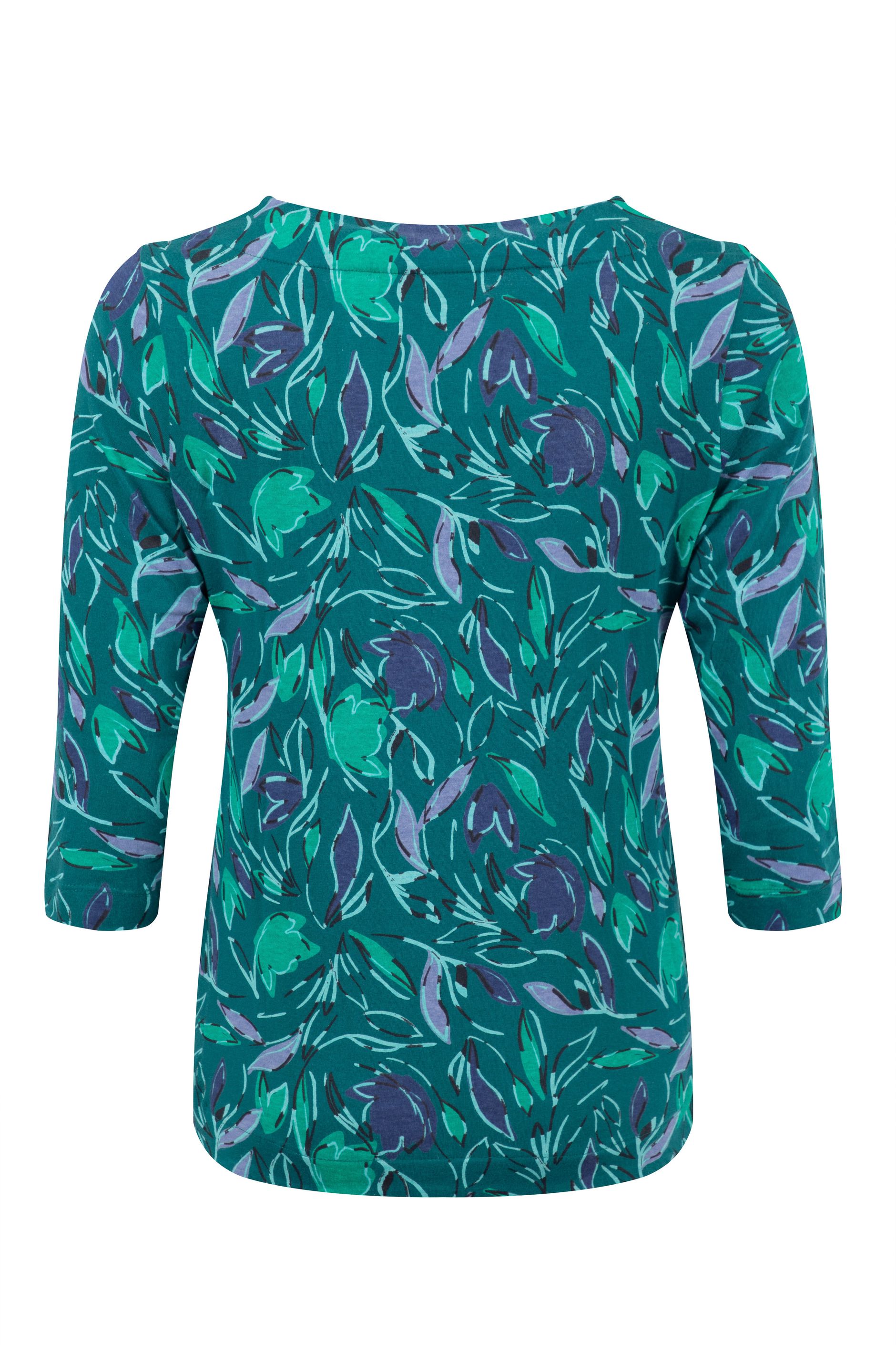 Rachel Printed Jersey Tee Leaf Green | Weird Fish