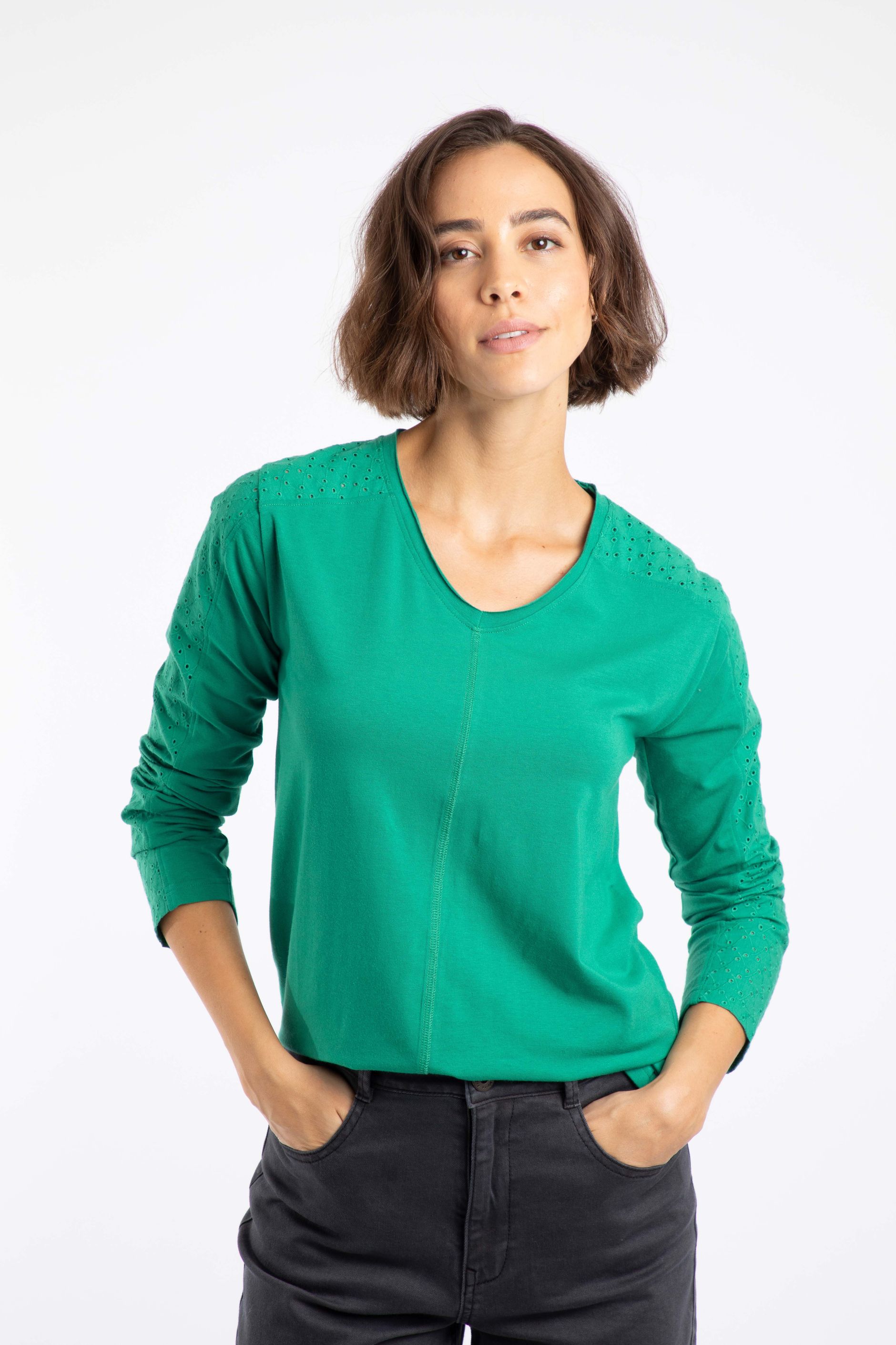 Topia Organic Cotton Long Sleeve Outfitter Top GreenIvy | Weird Fish