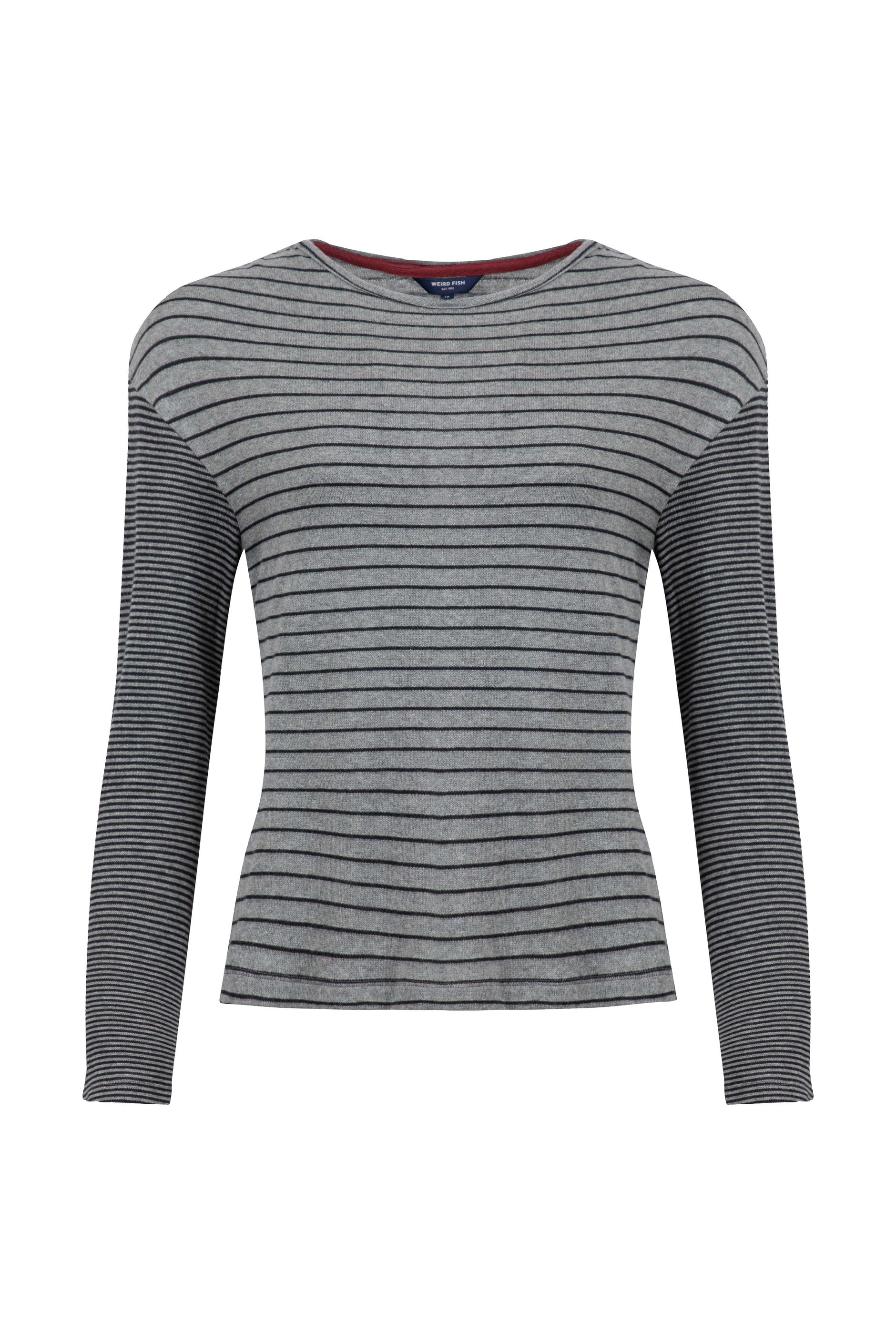 Calfee Striped Long Sleeve T-Shirt Grey | Weird Fish