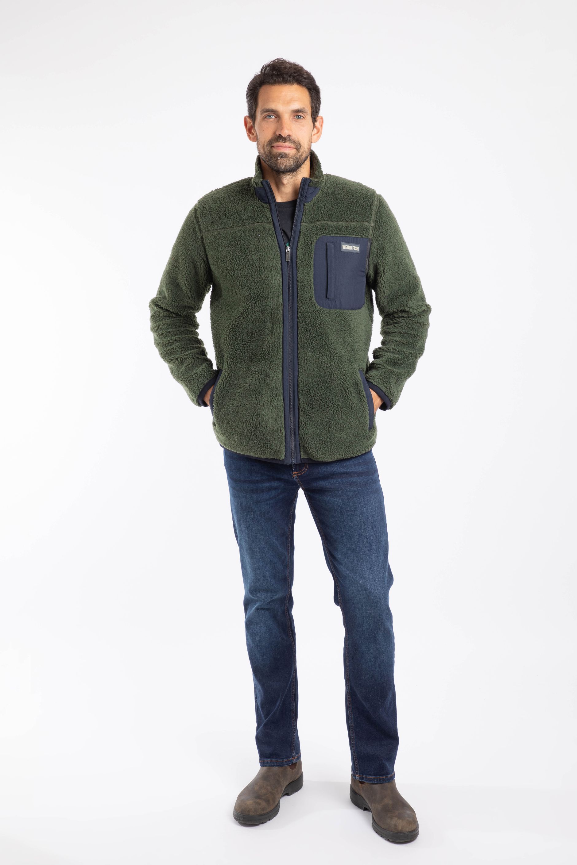 Fletcher Borg Full Zip Fleece Deep Lichen Green | Weird Fish