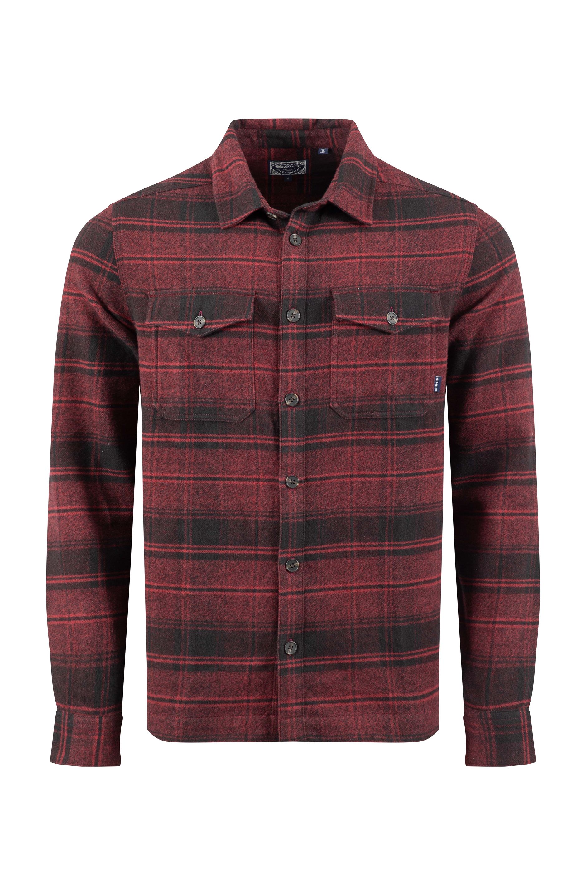Bosco Check Over Shirt Garnet | Weird Fish