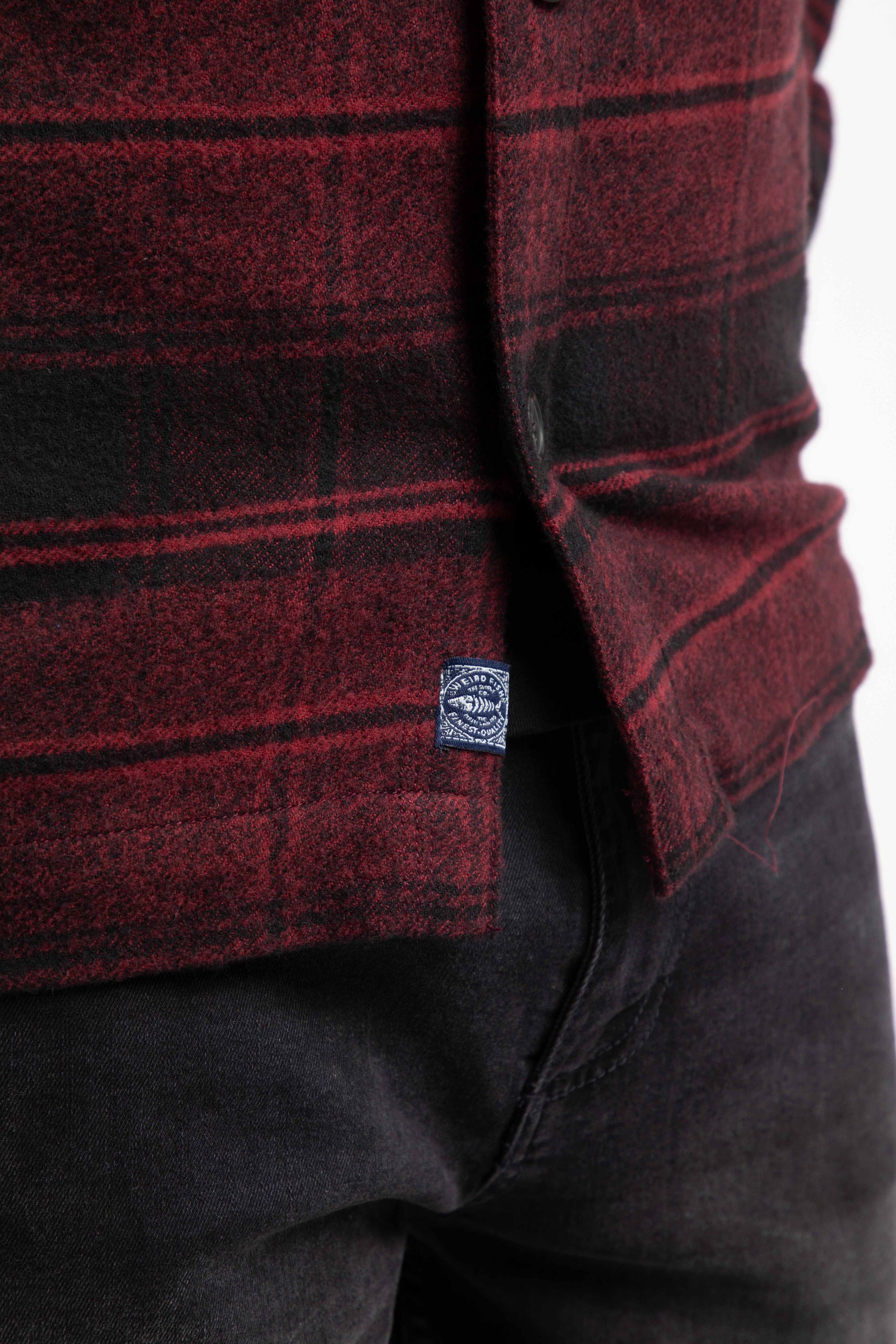Bosco Check Over Shirt Garnet | Weird Fish