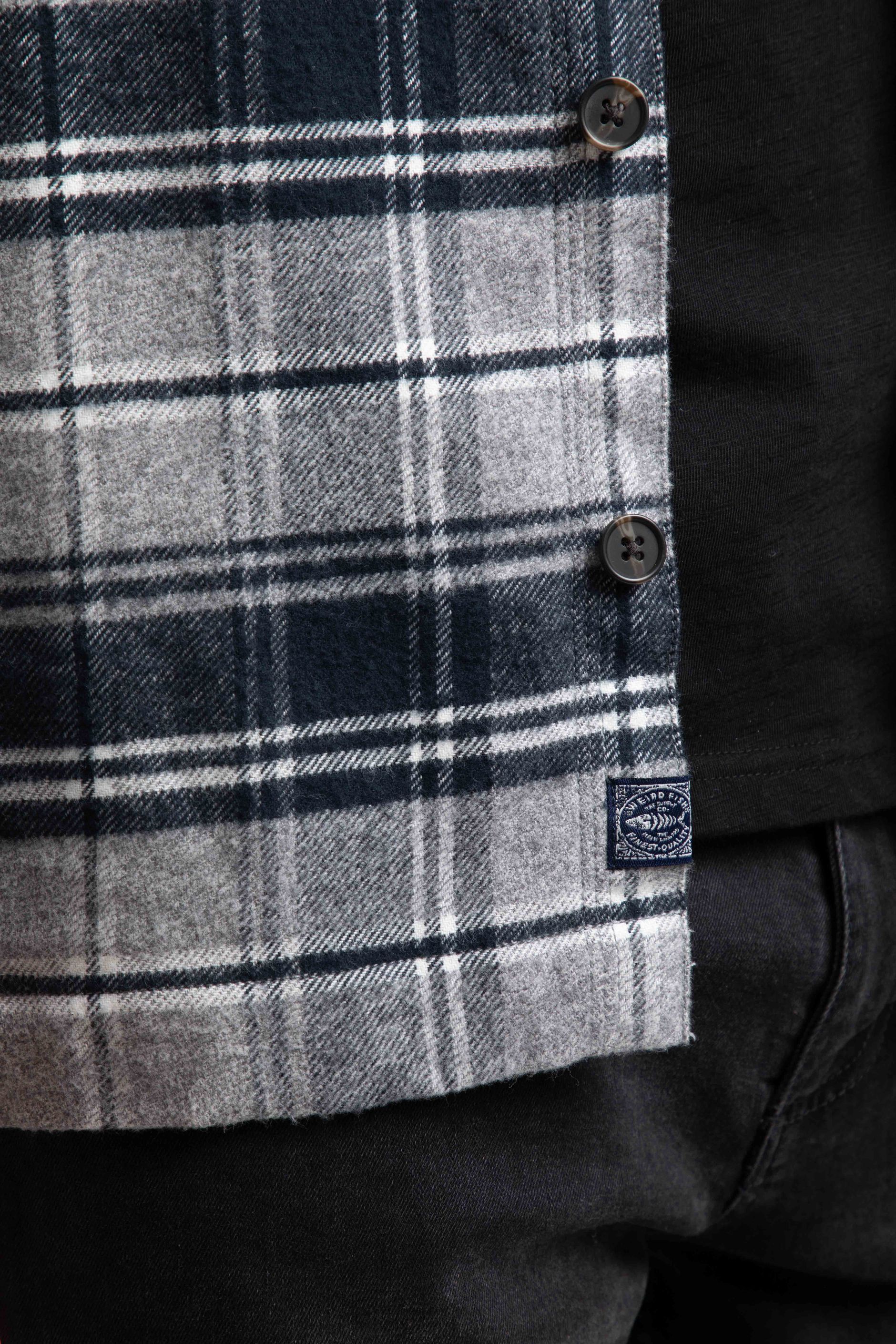 Bosco Check Over Shirt Grey | Weird Fish