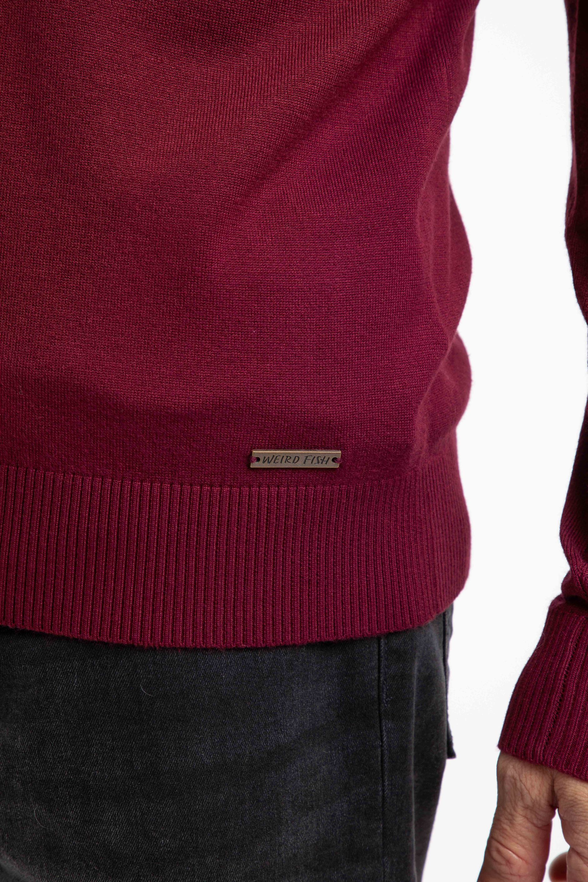 Frederick 1/4 Zip Fine Knit Jumper Port | Weird Fish